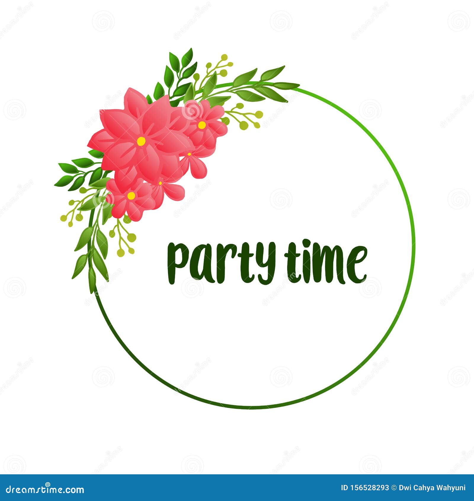 Element Background Wreath Frame, for Party Time Banner Design. Vector ...