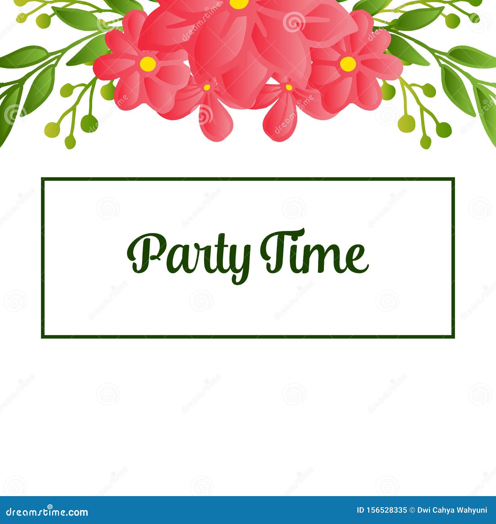 Element Background Wreath Frame, for Party Time Banner Design. Vector ...