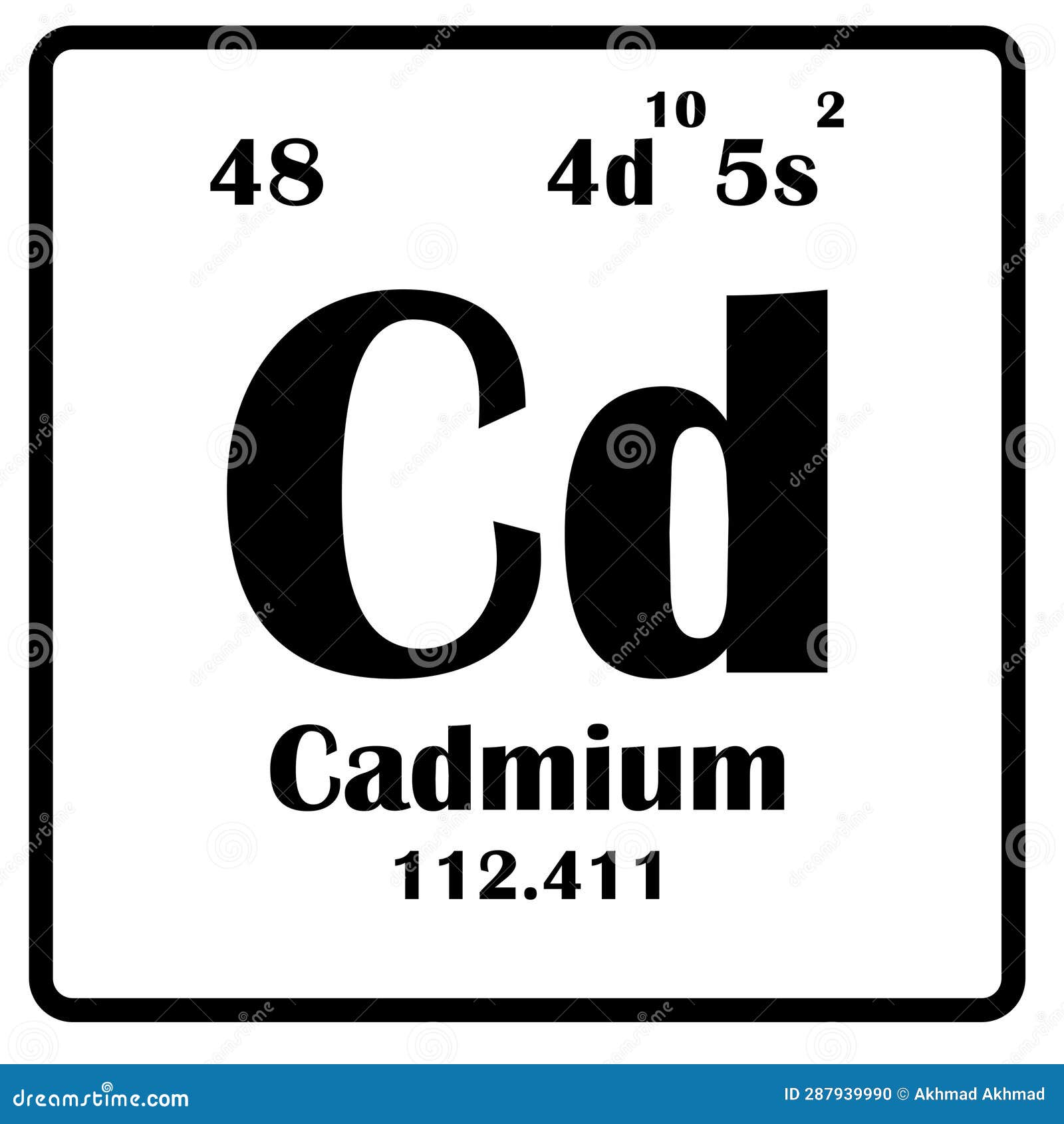 Element Cadmium icon stock vector. Illustration of properties - 287939990