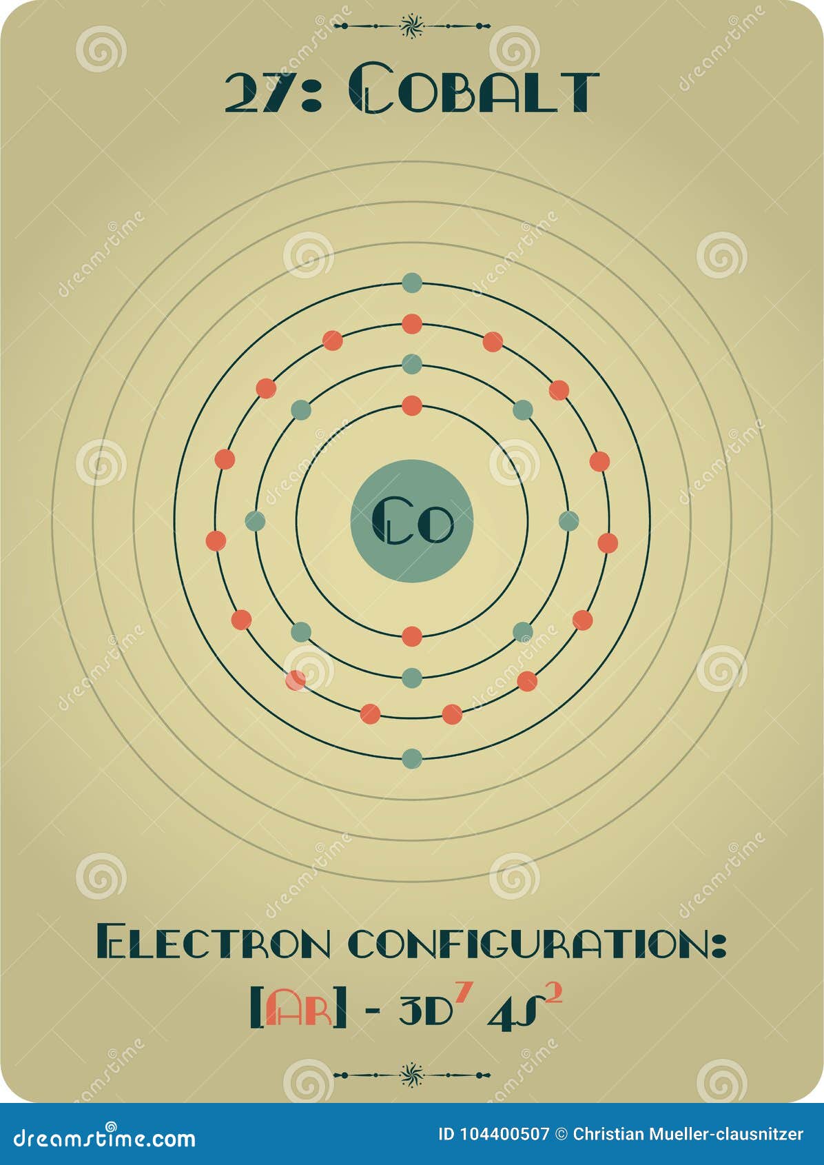 Element of Cobalt stock vector. Illustration of proton - 104400507