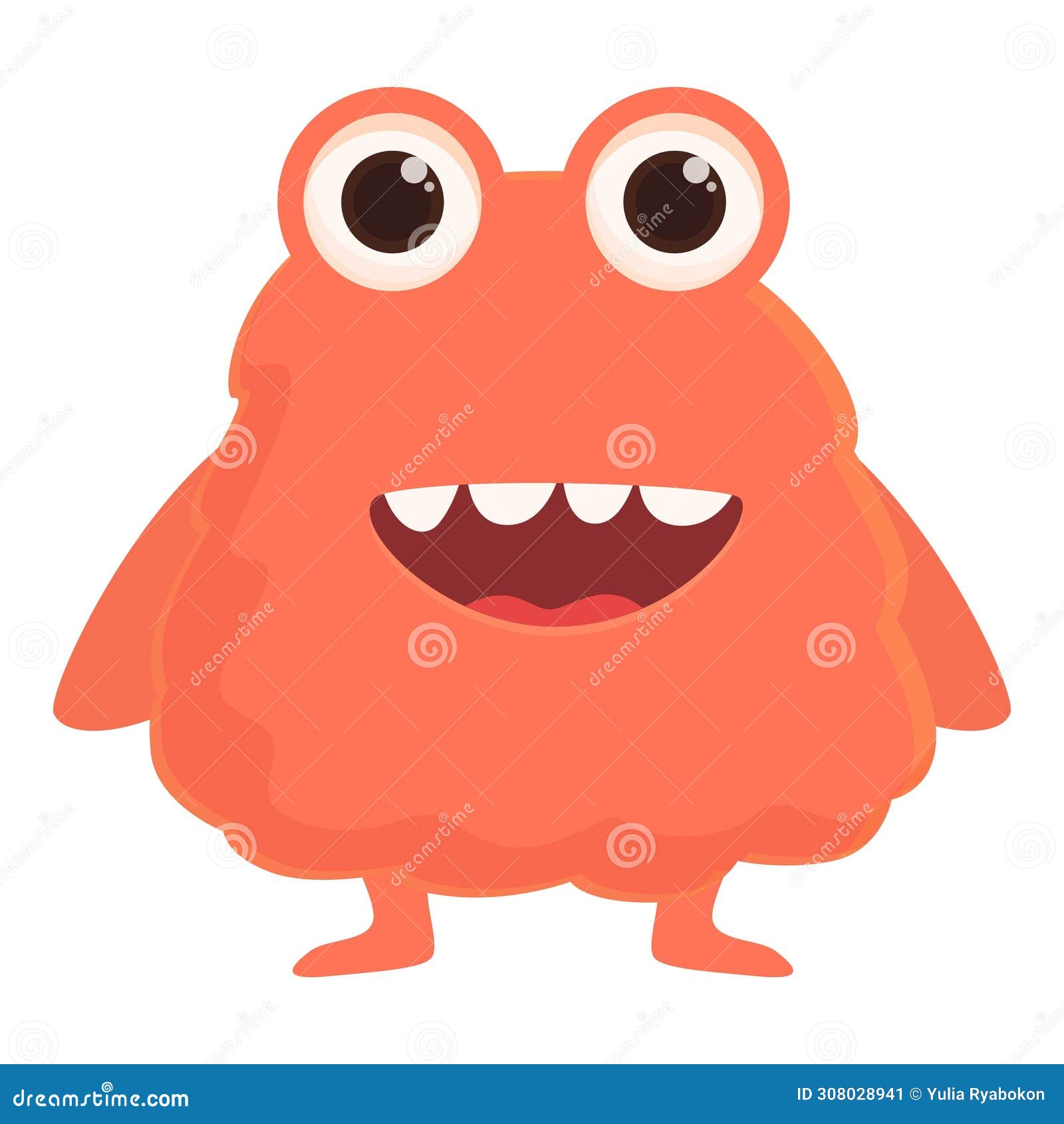 Red Color Goblin With Devil Eyes, Goofy Toy Frighten Kids Cartoon ...