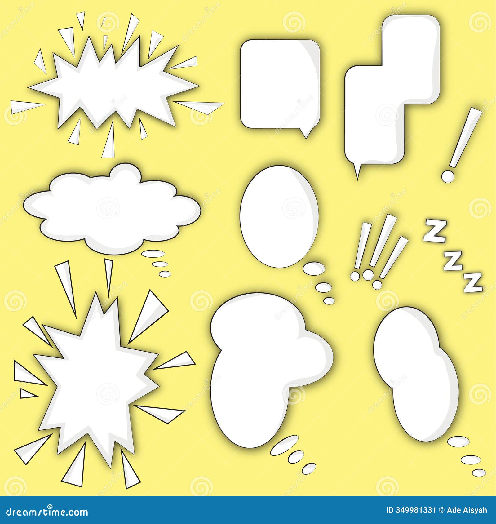 Element Comic Explosion Speech and Bubbles Set Stock Illustration ...