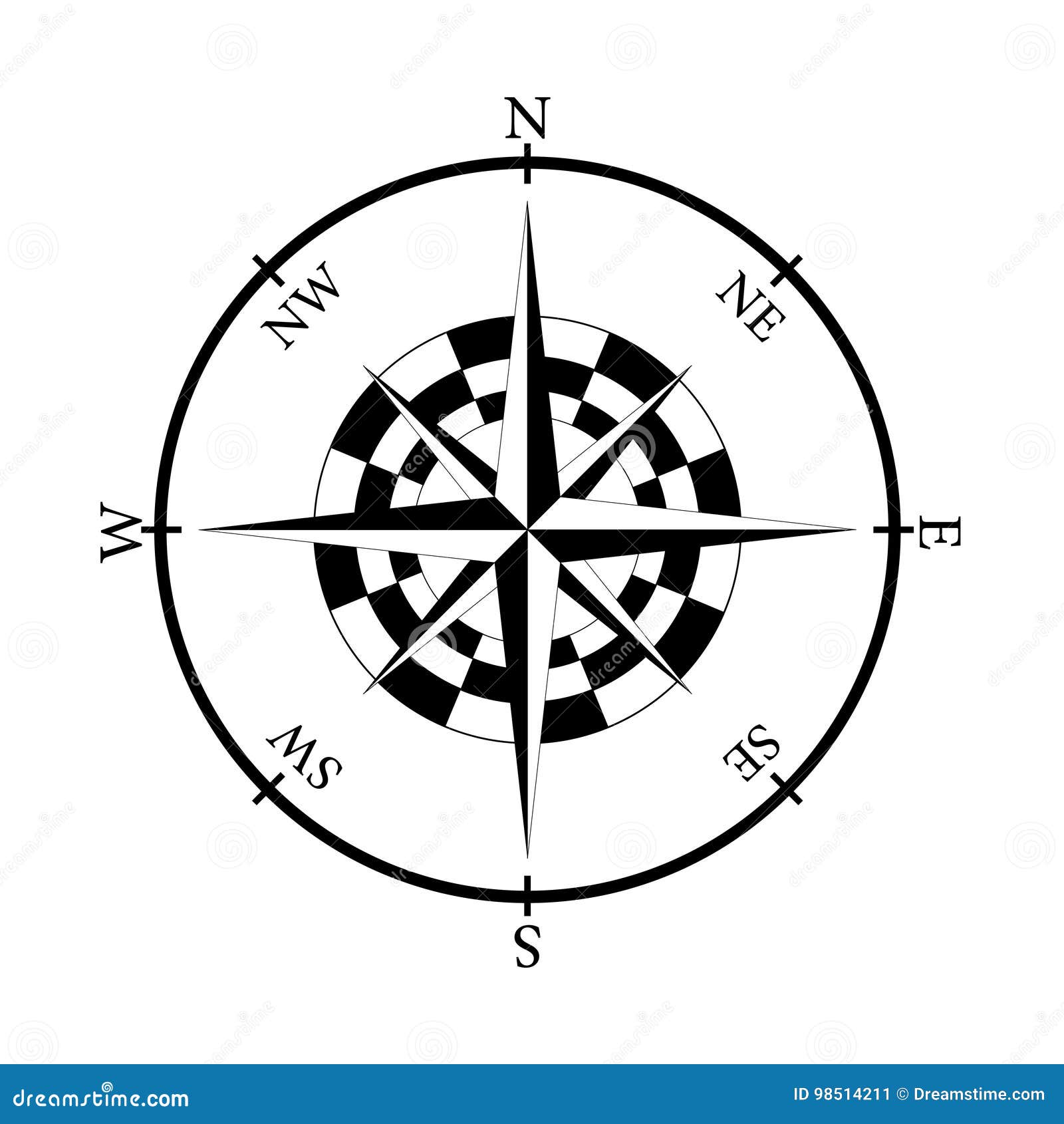 Element of the compass stock vector. Illustration of direction - 98514211