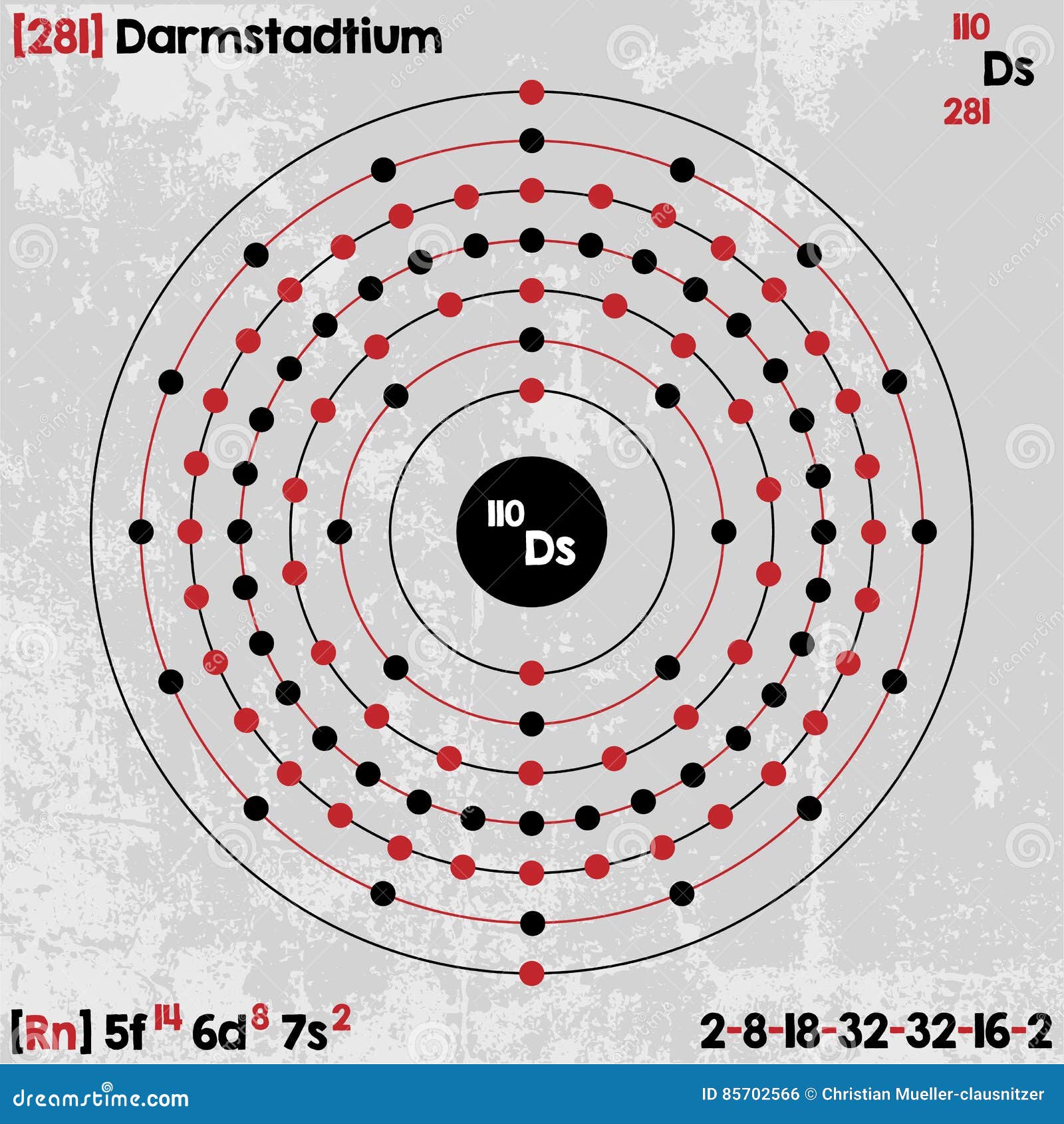 Element of Darmstadtium stock vector. Illustration of drawing - 85702566