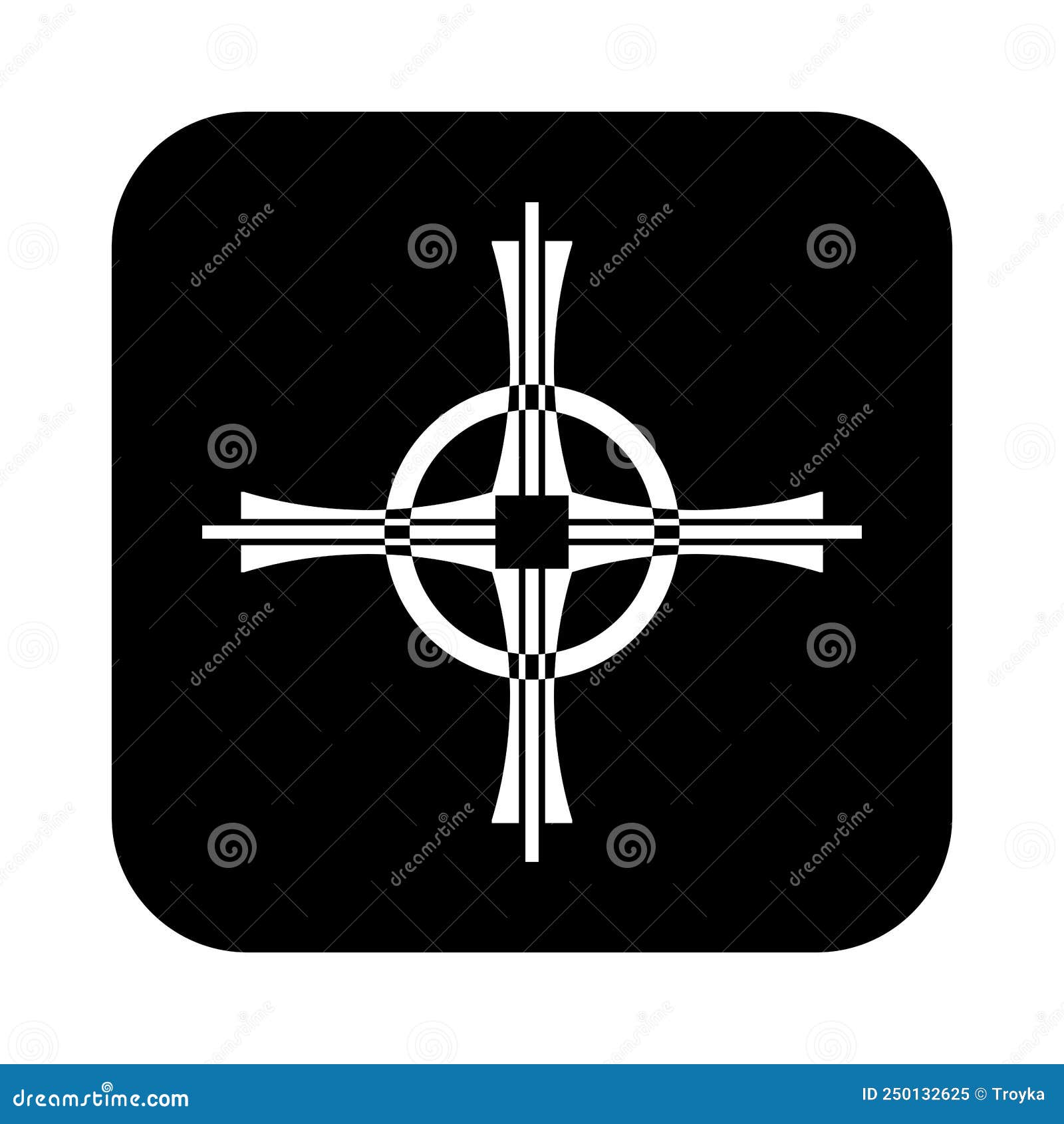 Element for Design. Abstract Black and White Cross Shape Icon Stock ...