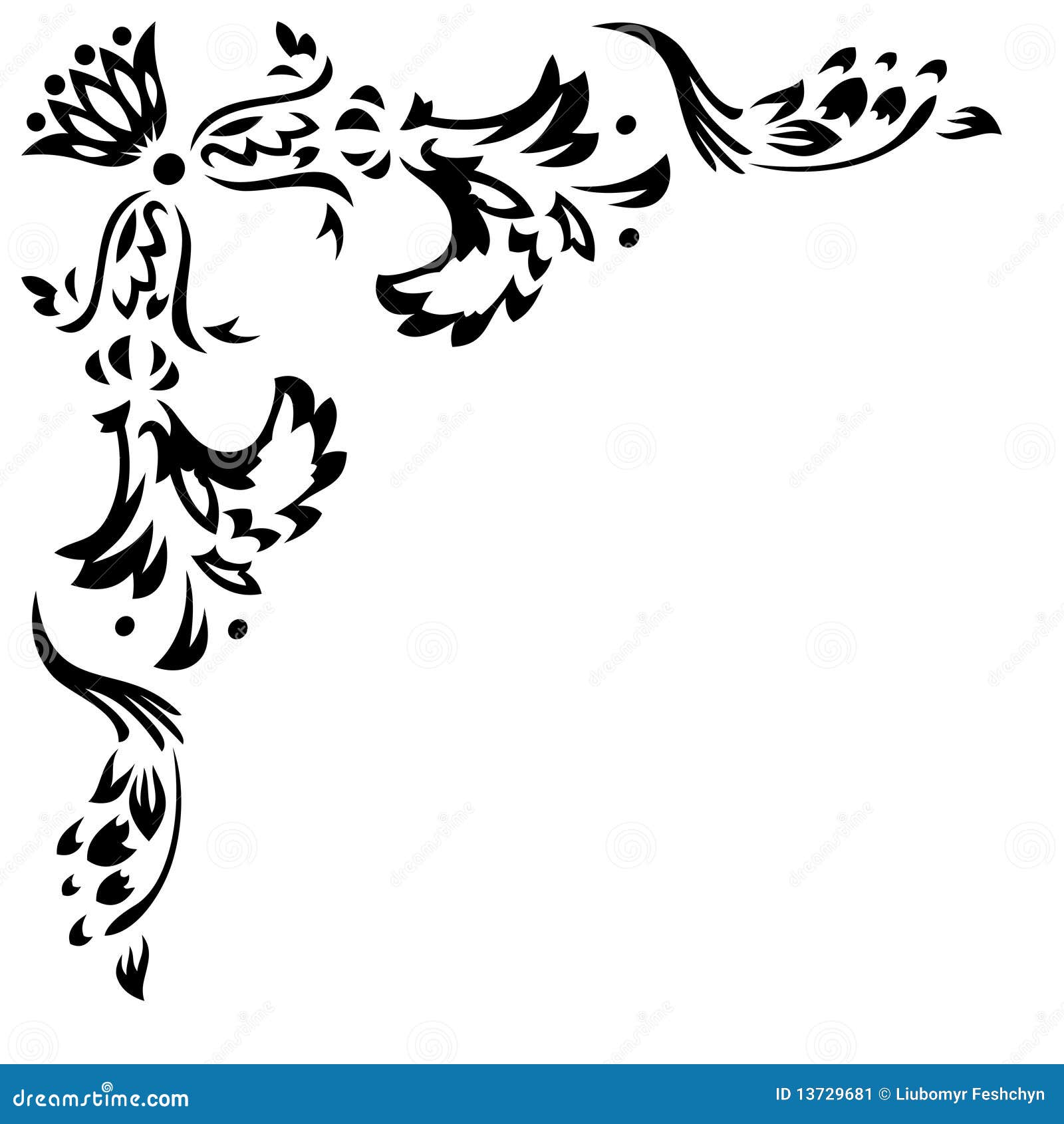 Element for design. Corner stock vector. Illustration of branch - 13729681