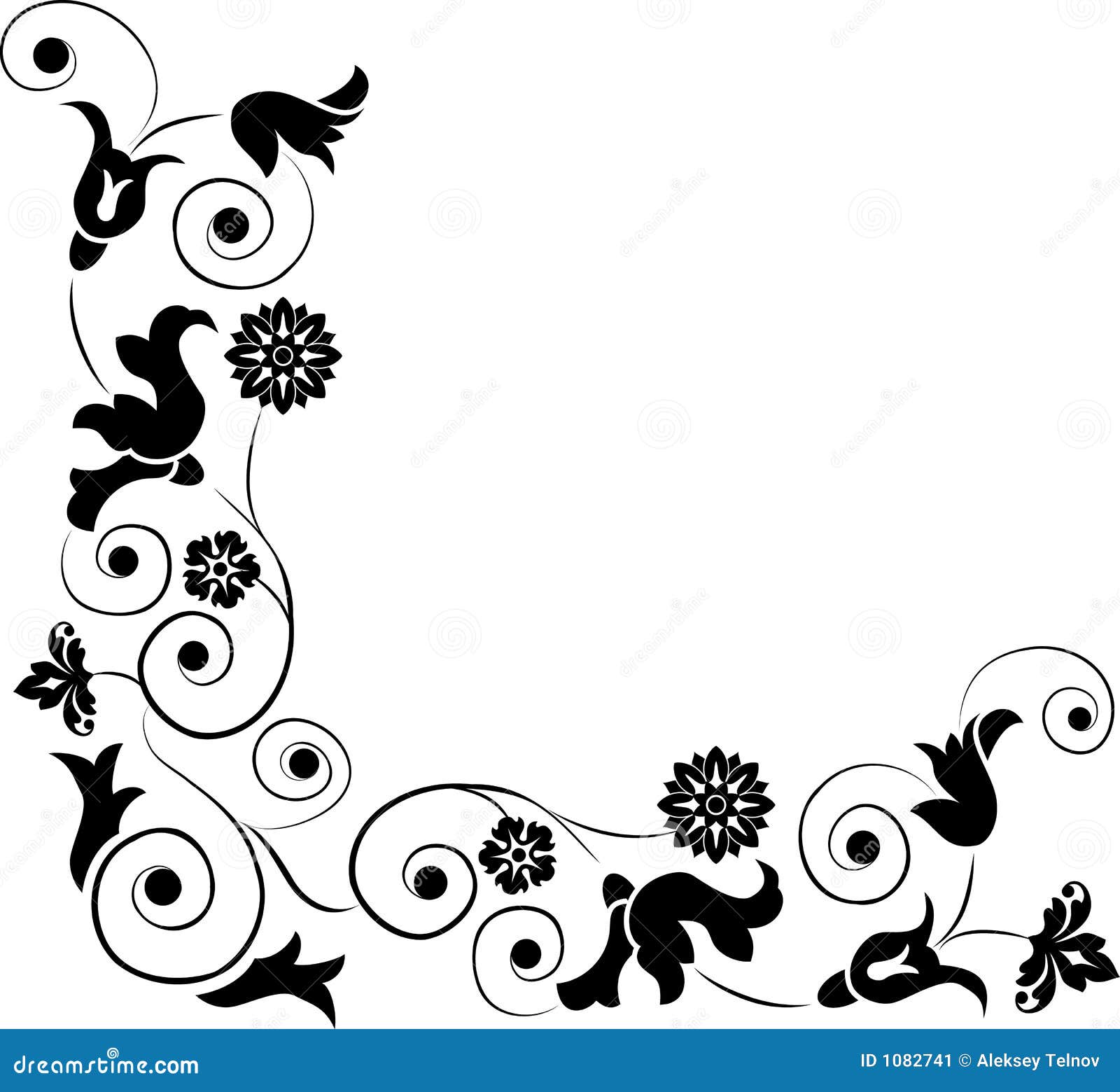 Element for Design, Corner Flower, Vector Stock Vector - Illustration ...