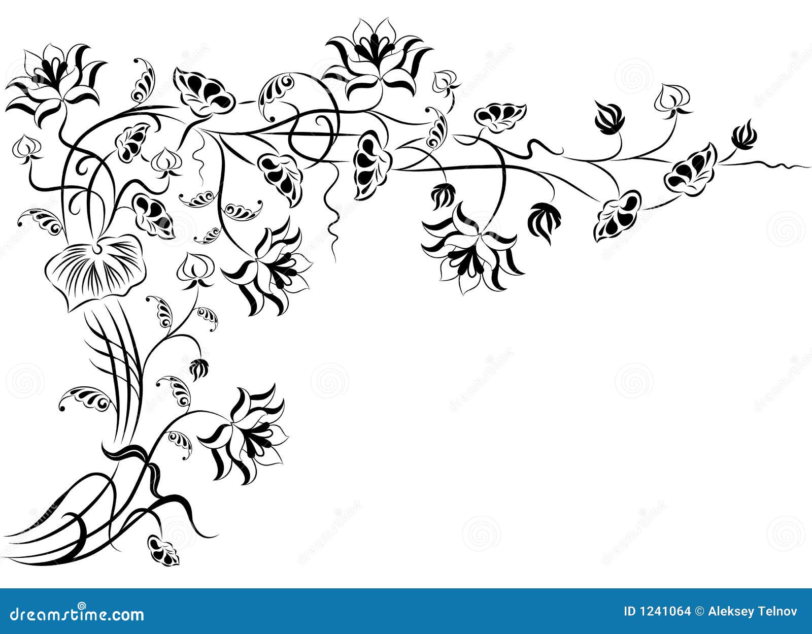 Element for Design, Corner Flower, Vector Stock Vector - Illustration ...