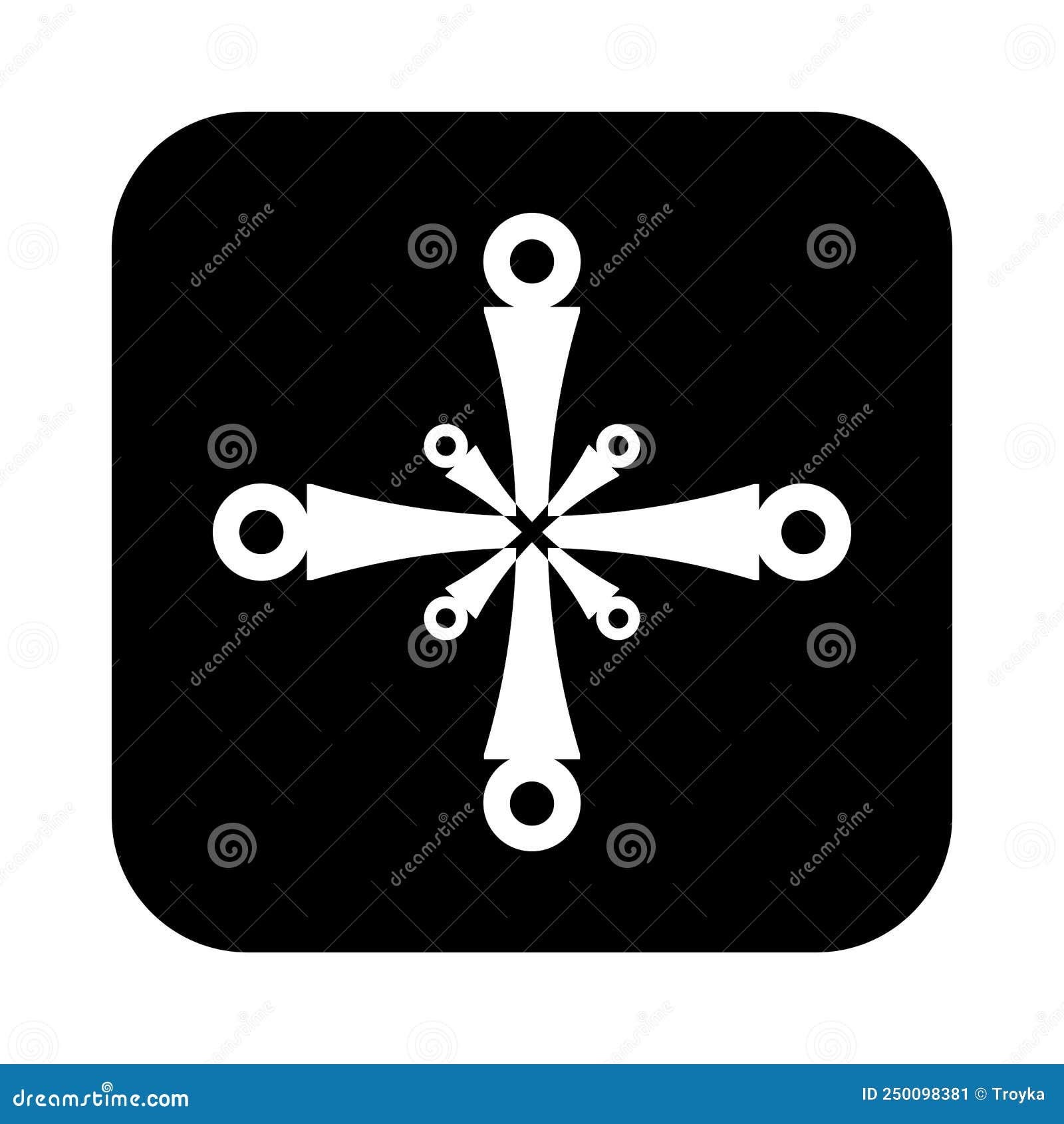 Element for Design. Cross Shape Abstract Black and White Icon Stock ...