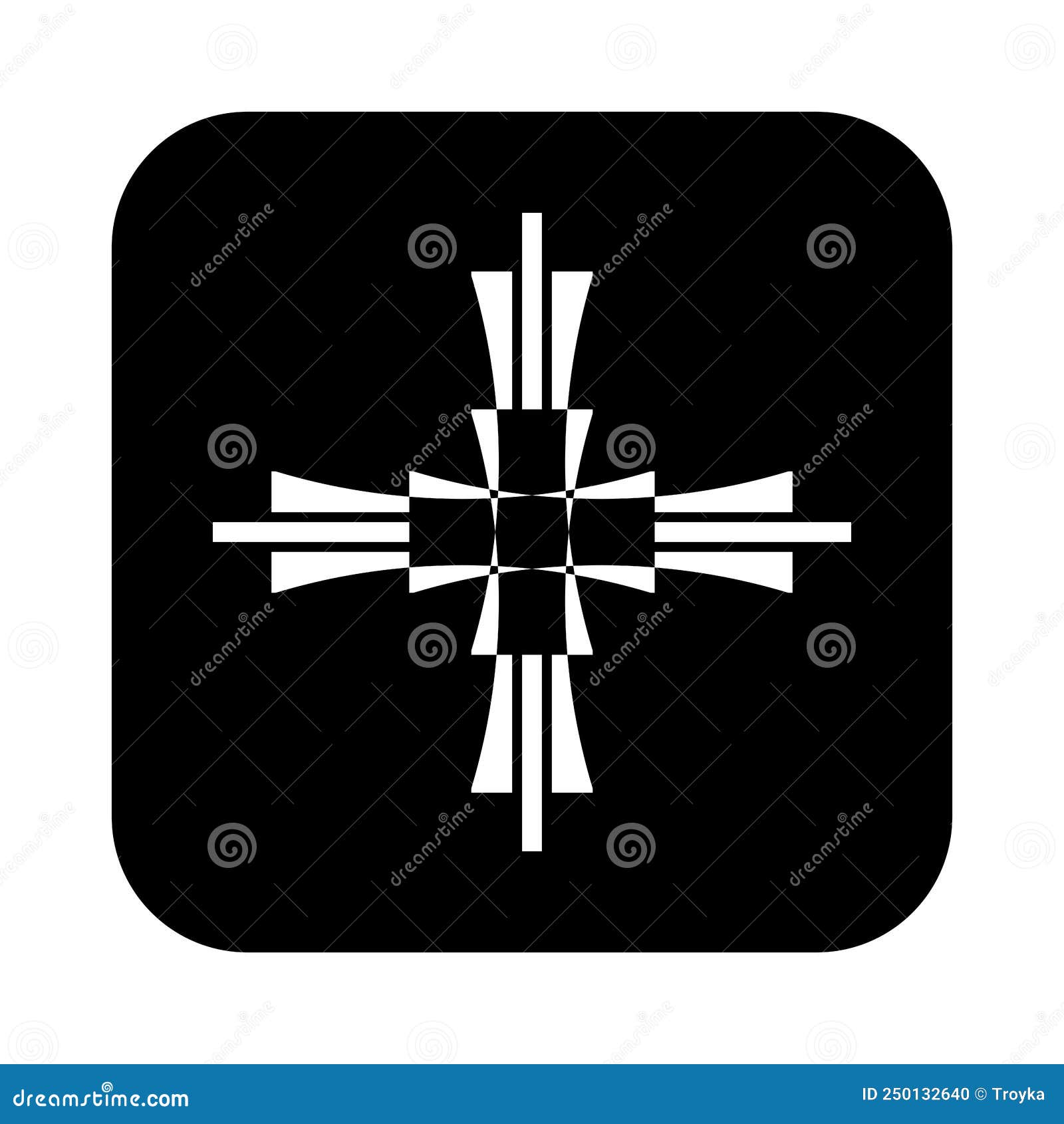 Element for Design. Cross Shape Abstract Black and White Icon Stock ...