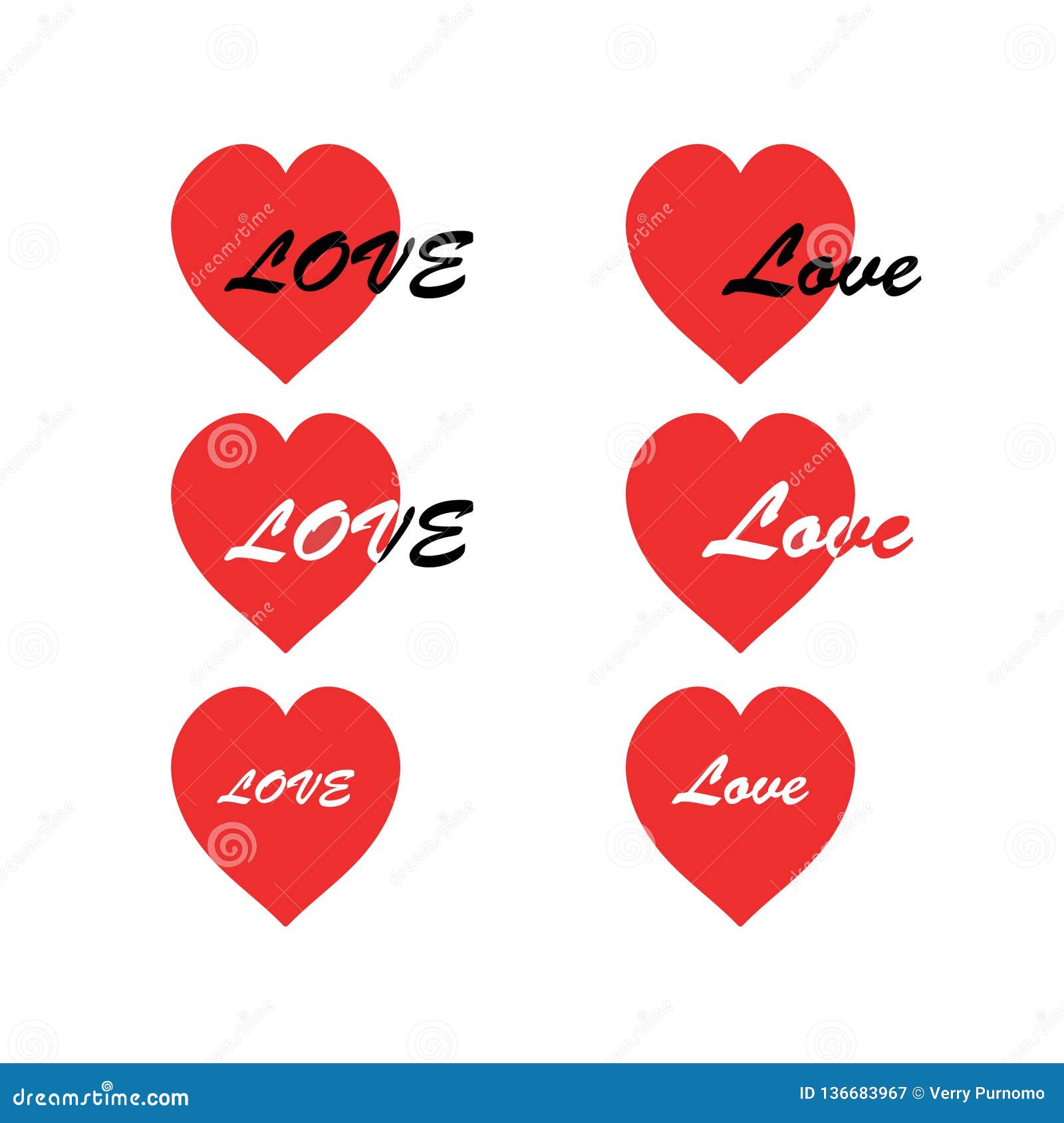 6 design of love element stock vector. Illustration of icon - 136683967