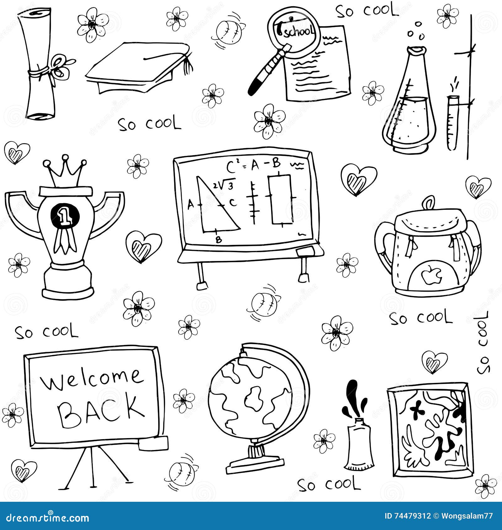 Element Education Hand Draw in Doodles Stock Vector - Illustration of ...