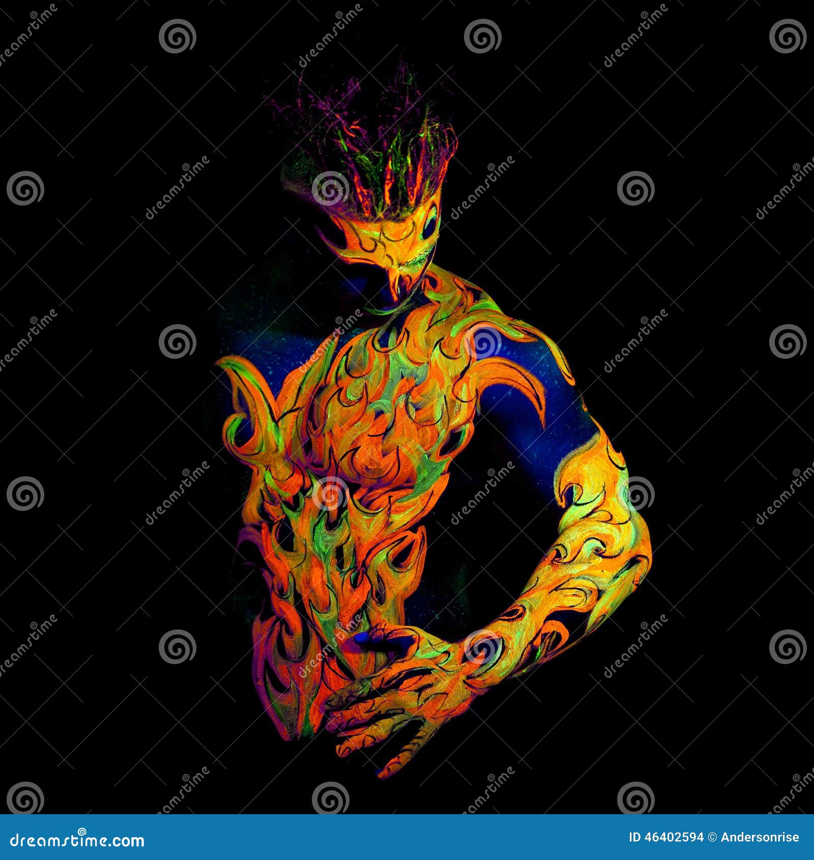 Element Fire stock photo. Image of makeup, closeup, four - 46402594