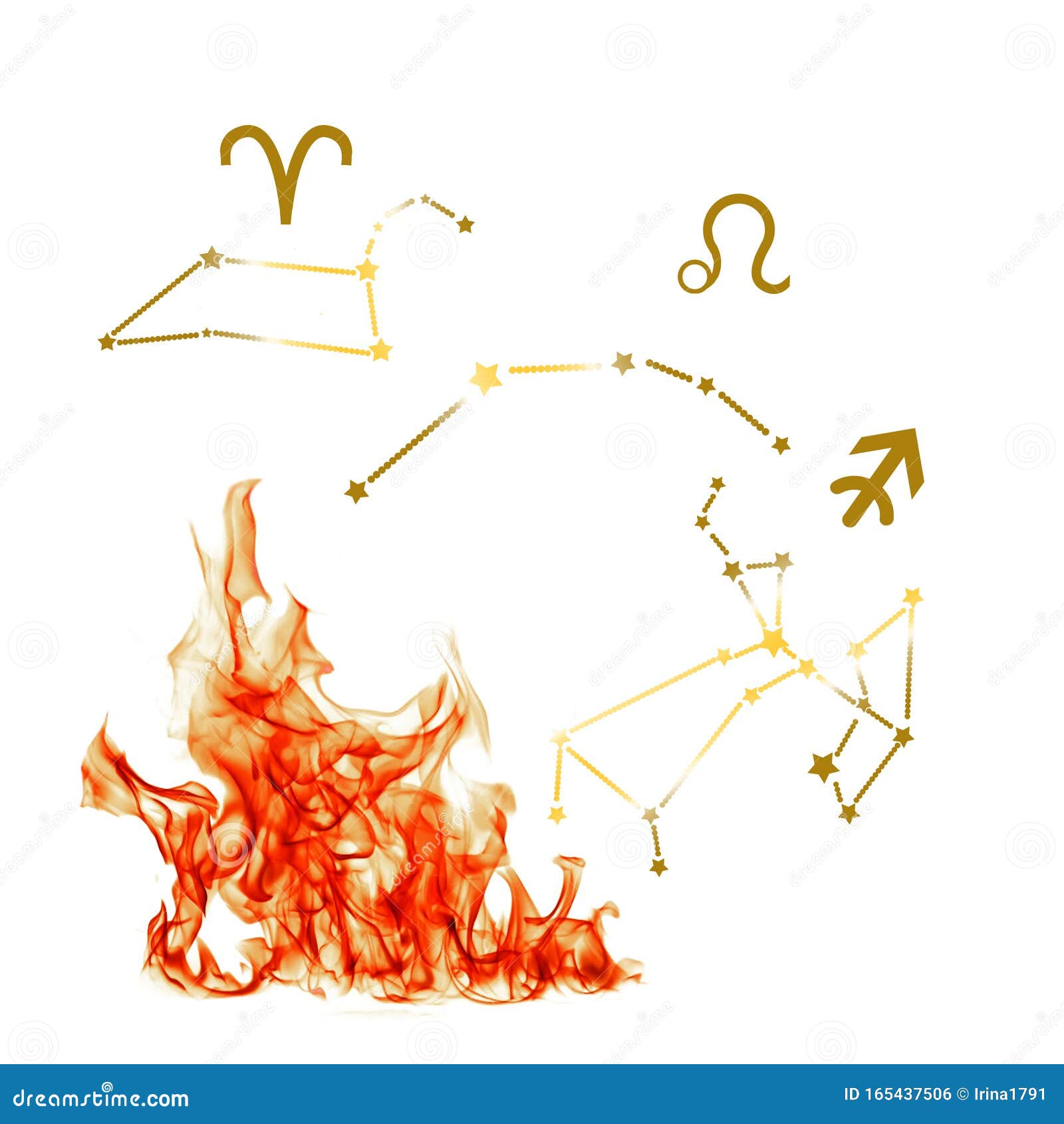 Set Of 3 Fire Zodiac Signs Vector Illustration | CartoonDealer.com ...