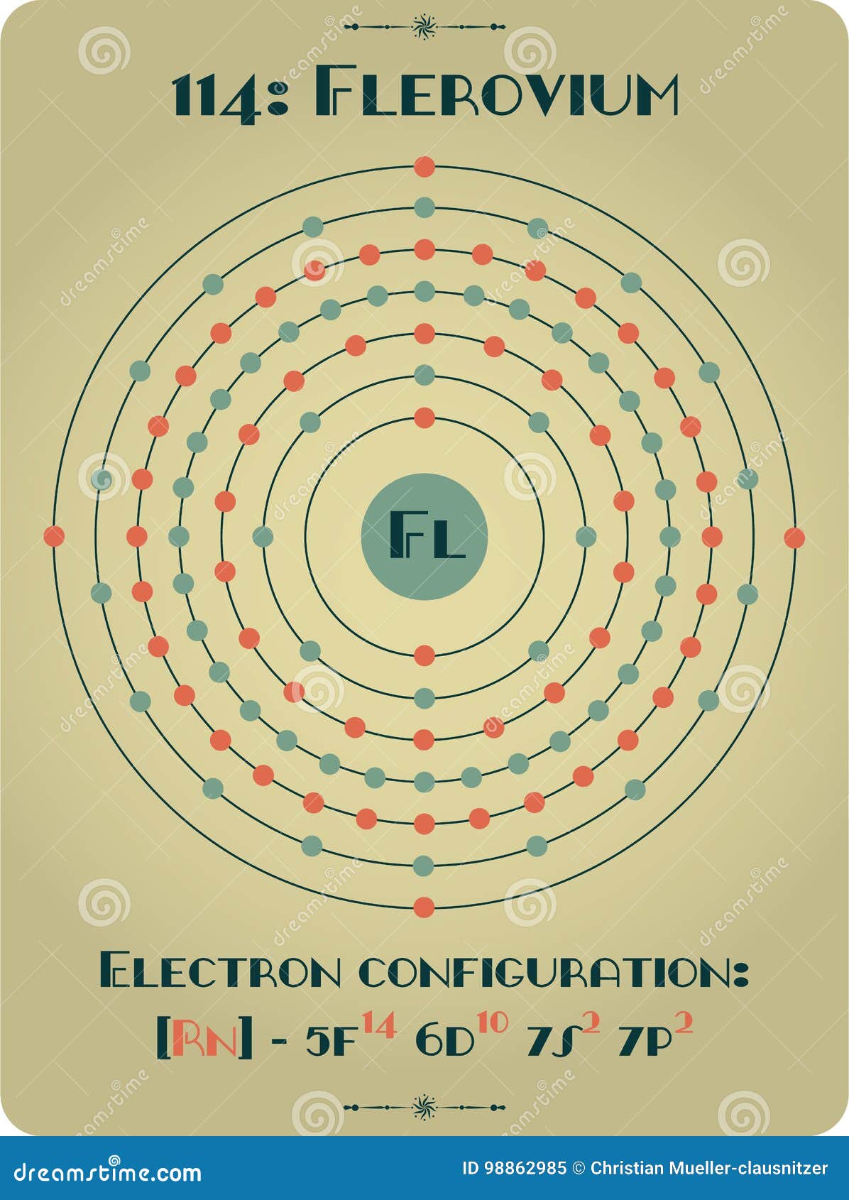 Element of Flerovium stock vector. Illustration of atomic - 98862985
