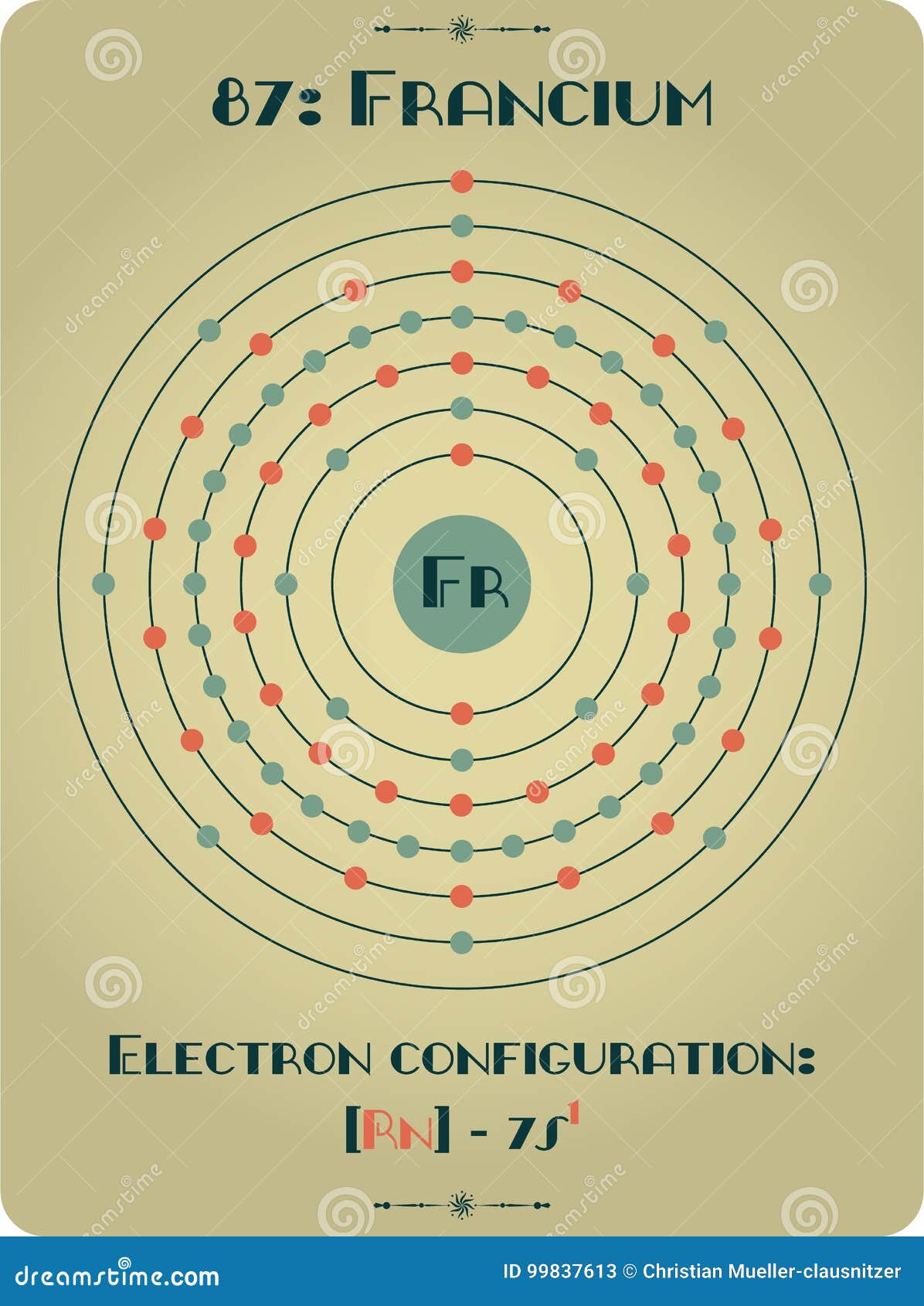Element of Francium stock vector. Illustration of francium - 99837613