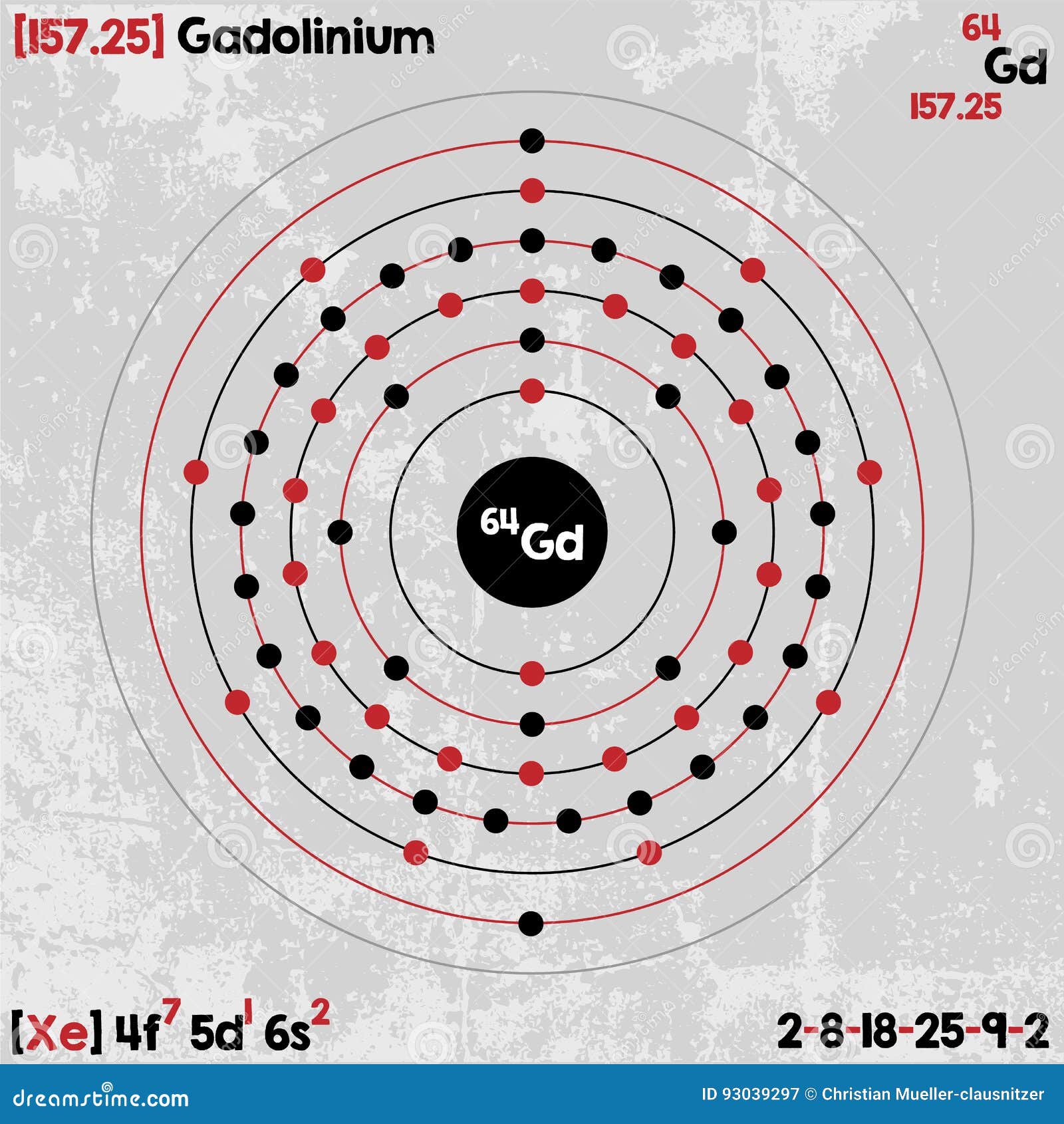 Element of Gadolinium stock vector. Illustration of core - 93039297