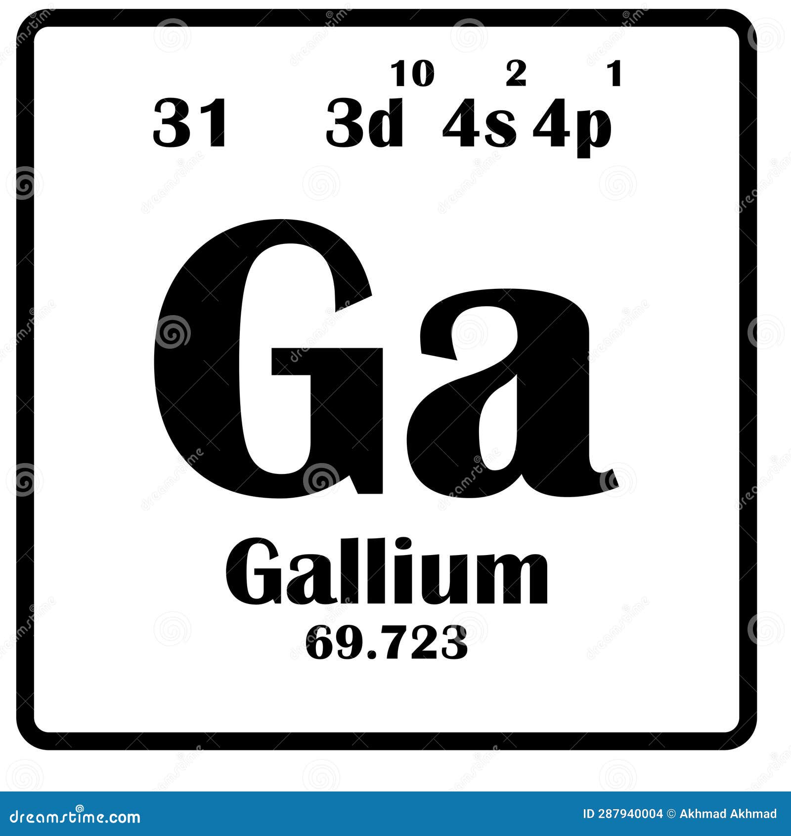 Element gallium icon stock illustration. Illustration of metal - 287940004