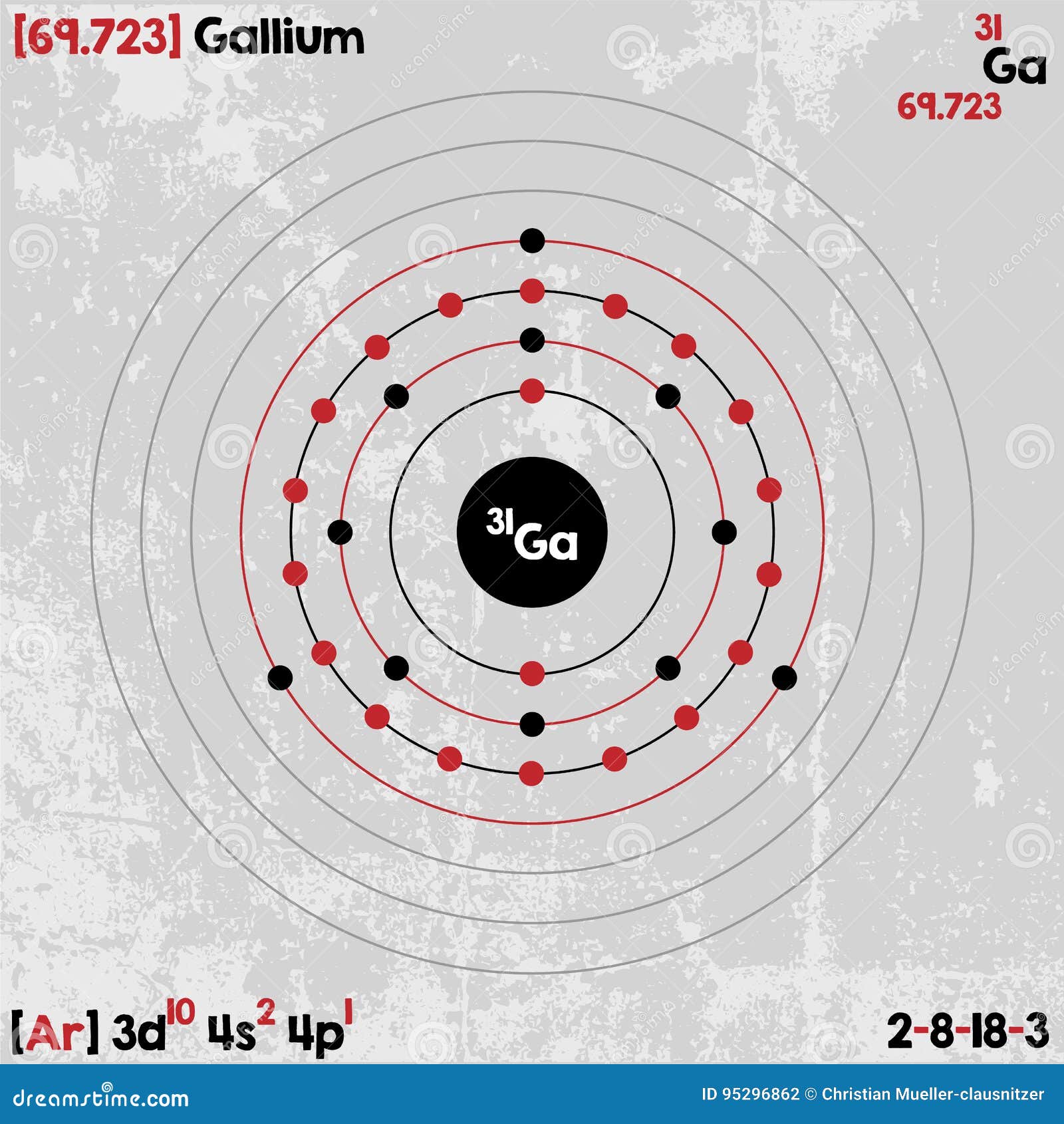Element of Gallium stock vector. Illustration of chemical - 95296862