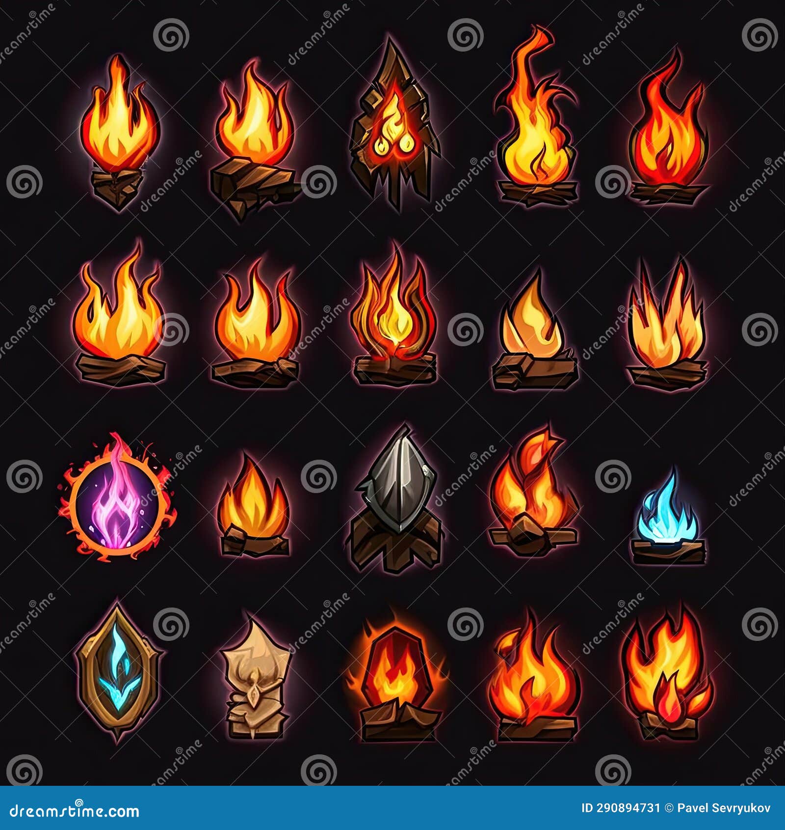 Element Game Fire Flame Ai Generated Stock Illustration - Illustration ...