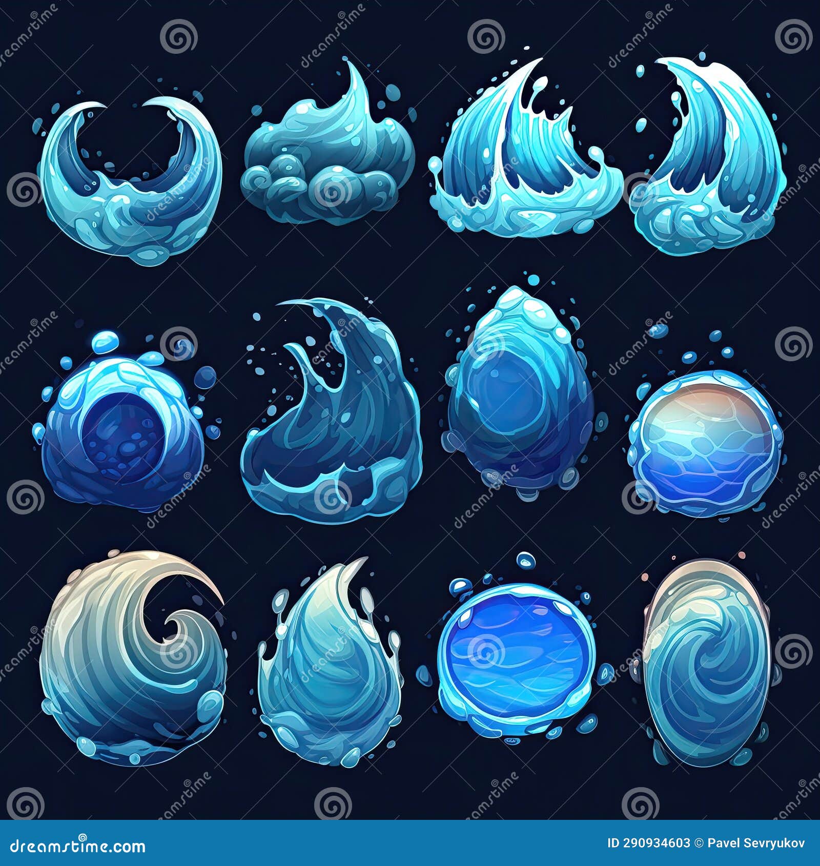 Element Games Blue Water Wave Ai Generated Stock Image - Image of blue ...