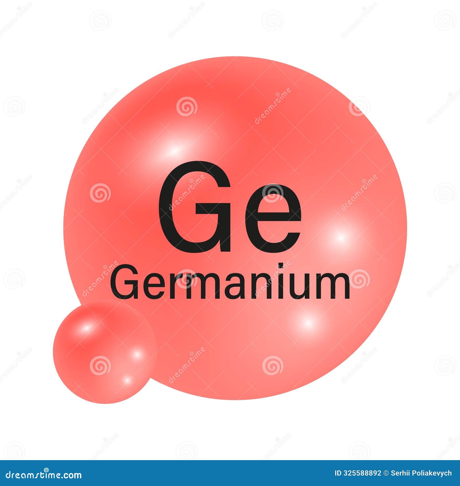 Element Ge Icon. Germanium Symbol. Red Shiny Sphere. Vector ...