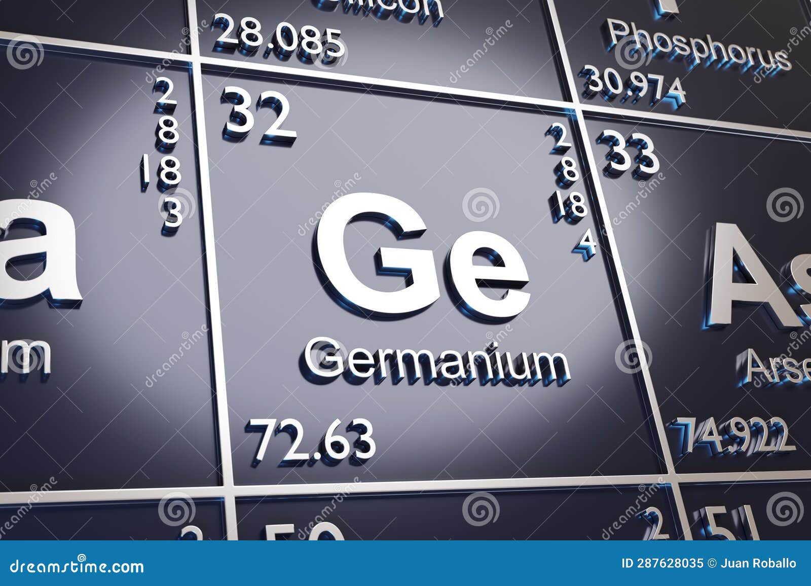 The Element Germanium on the Periodic Table. 3d Illustration Stock ...