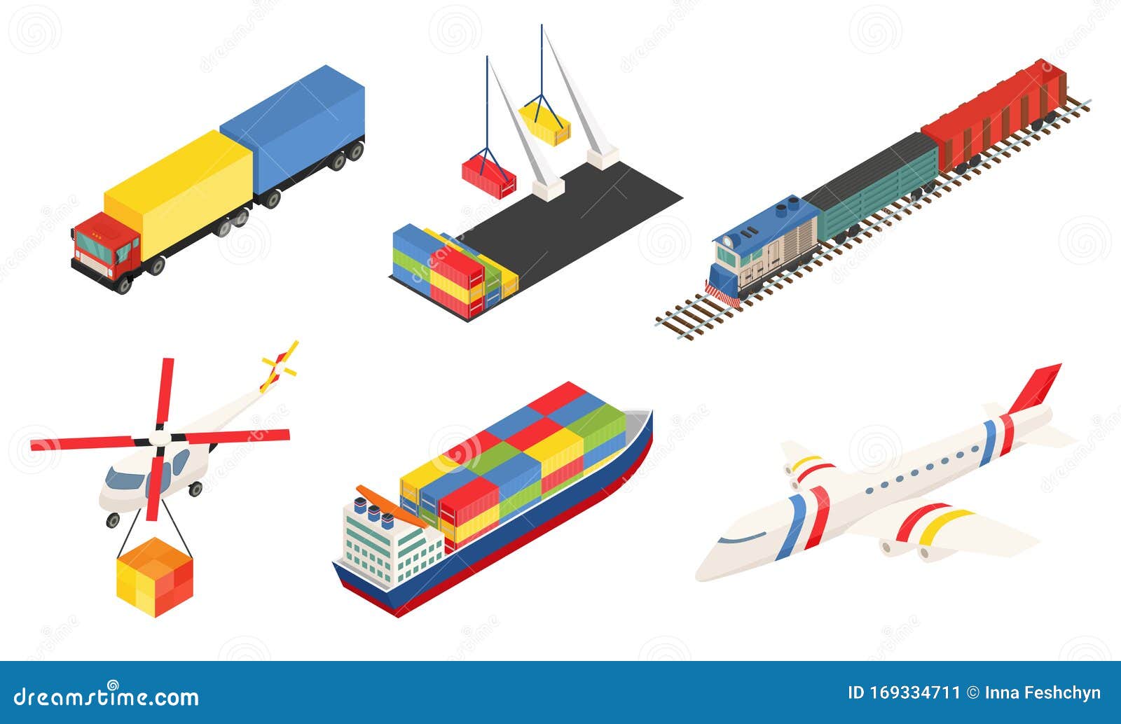 Element of Global Logistics Network. Vector Illustration. Different ...