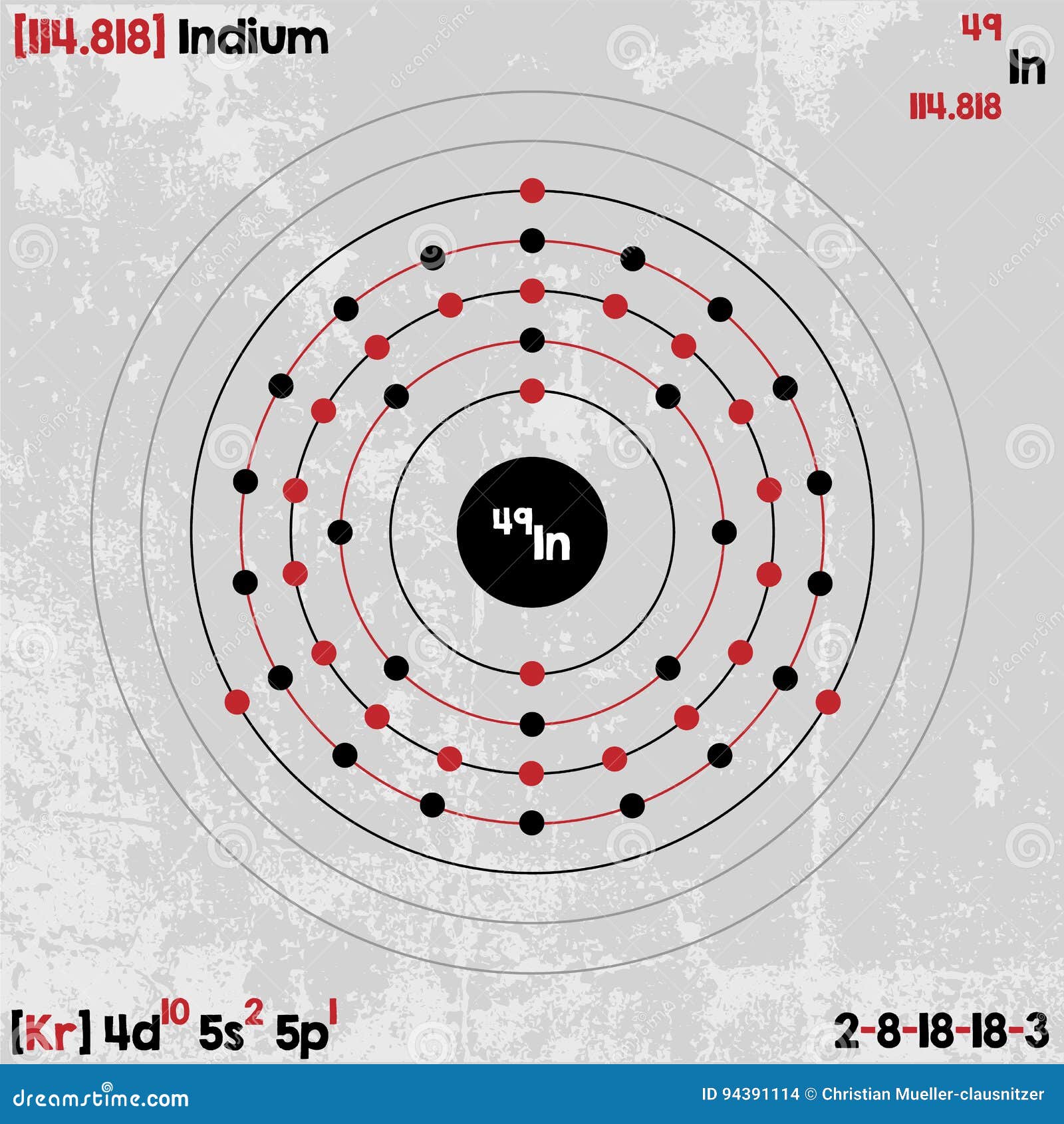 Element of Indium stock vector. Illustration of model - 94391114