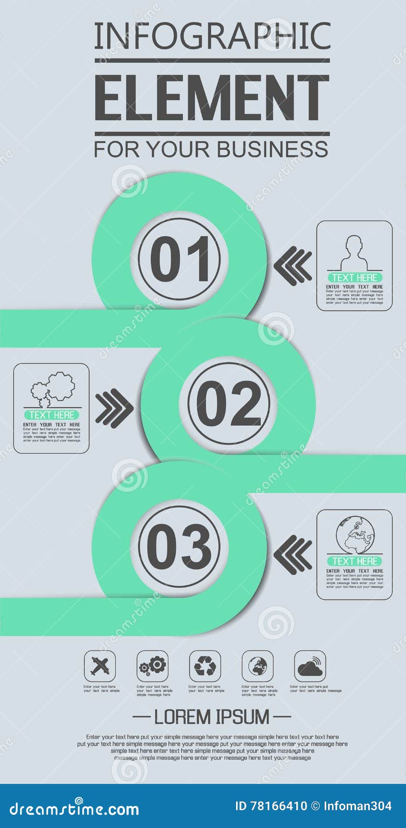 Element for Infographic Chart Template Geometric Figure Overlapping ...