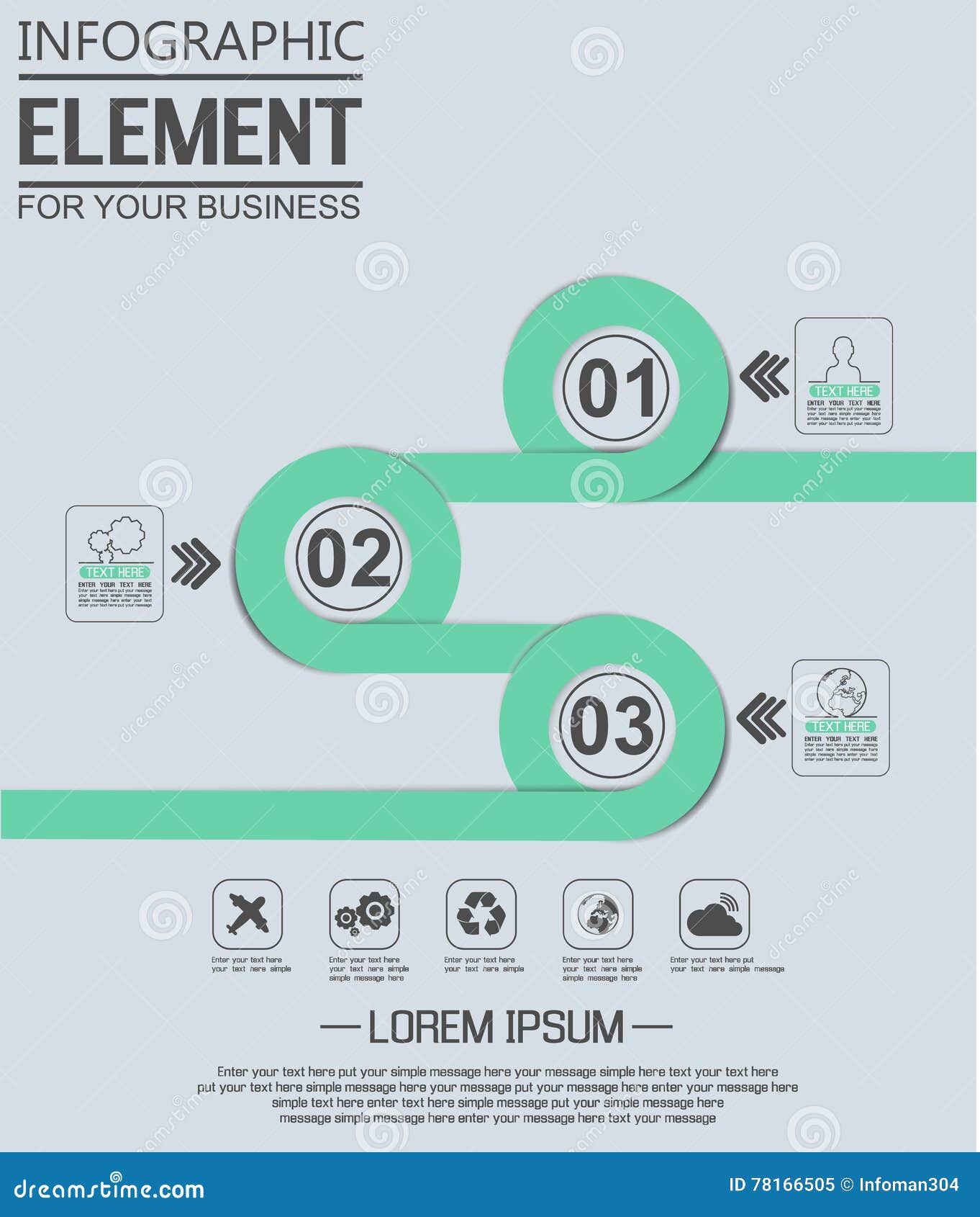 Element for Infographic Chart Template Geometric Figure Overlapping ...