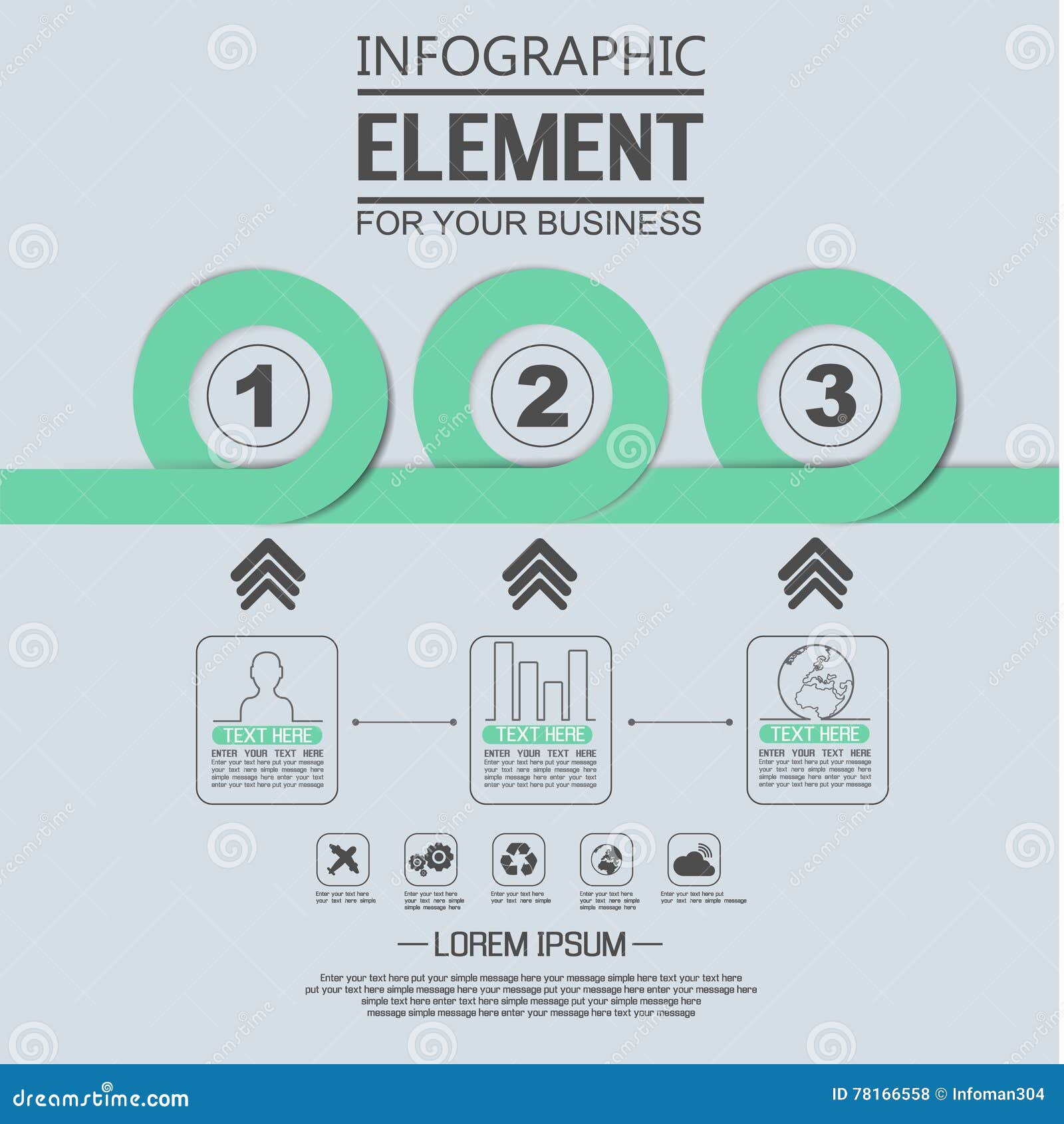 Element for Infographic Chart Template Geometric Figure Overlapping ...