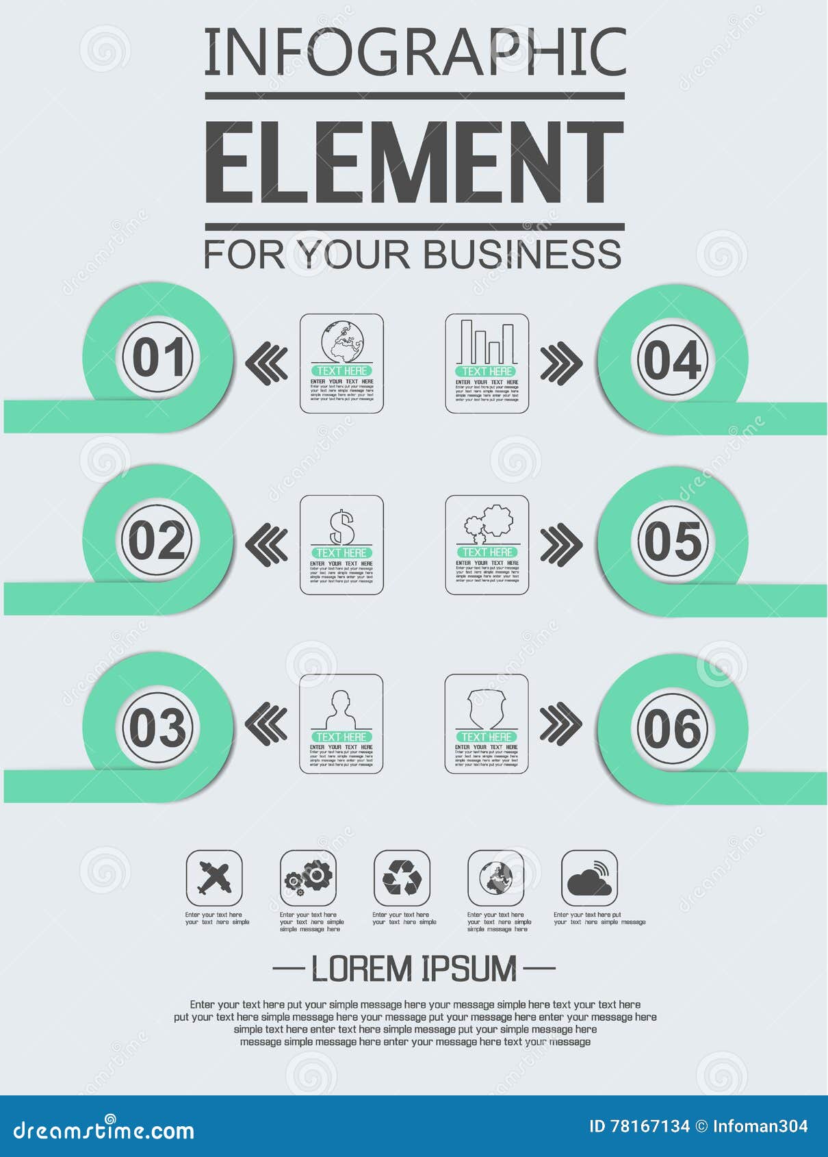 Element for Infographic Chart Template Geometric Figure Overlapping ...