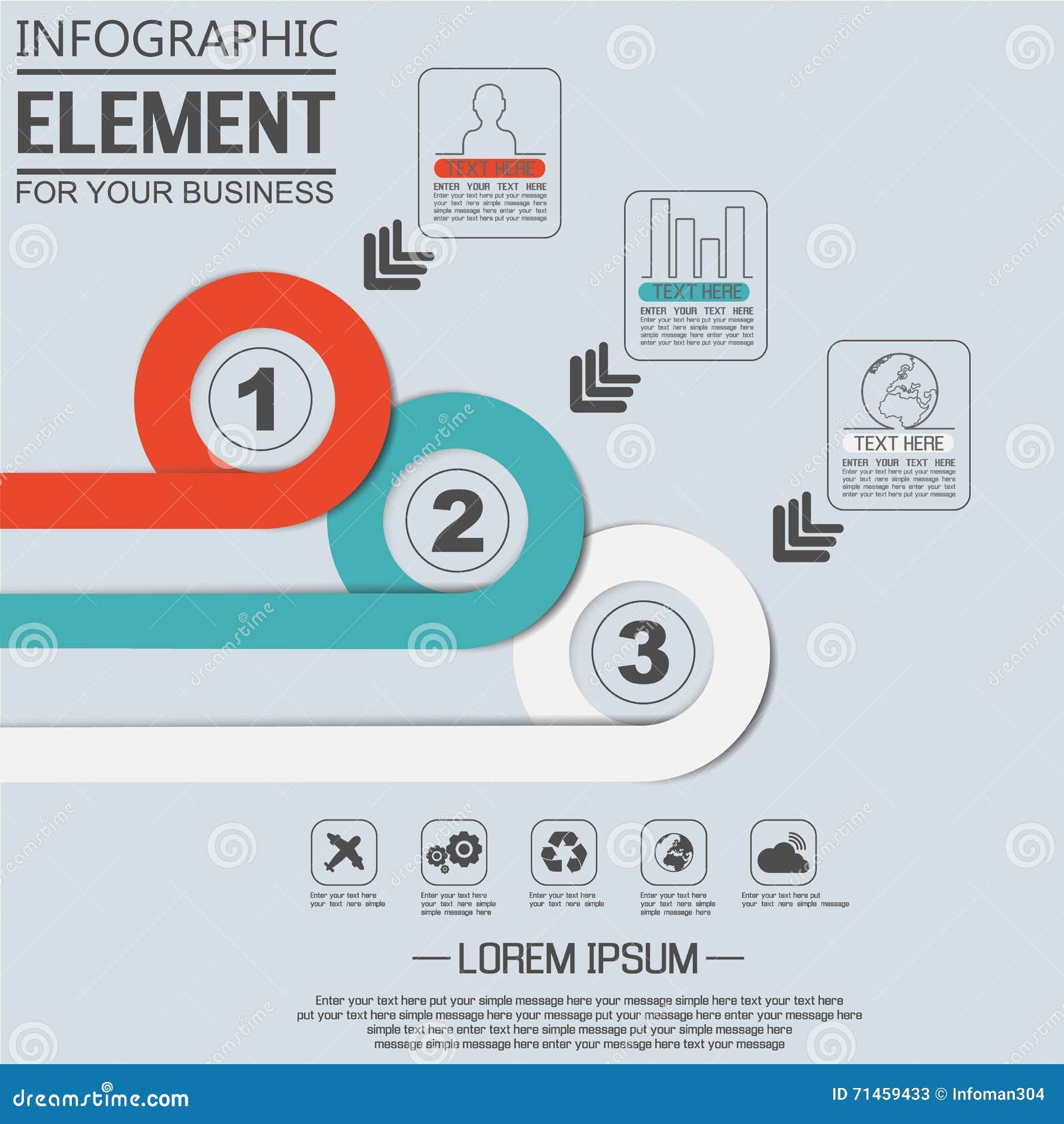 Element for Infographic Chart Template Geometric Figure Overlapping ...