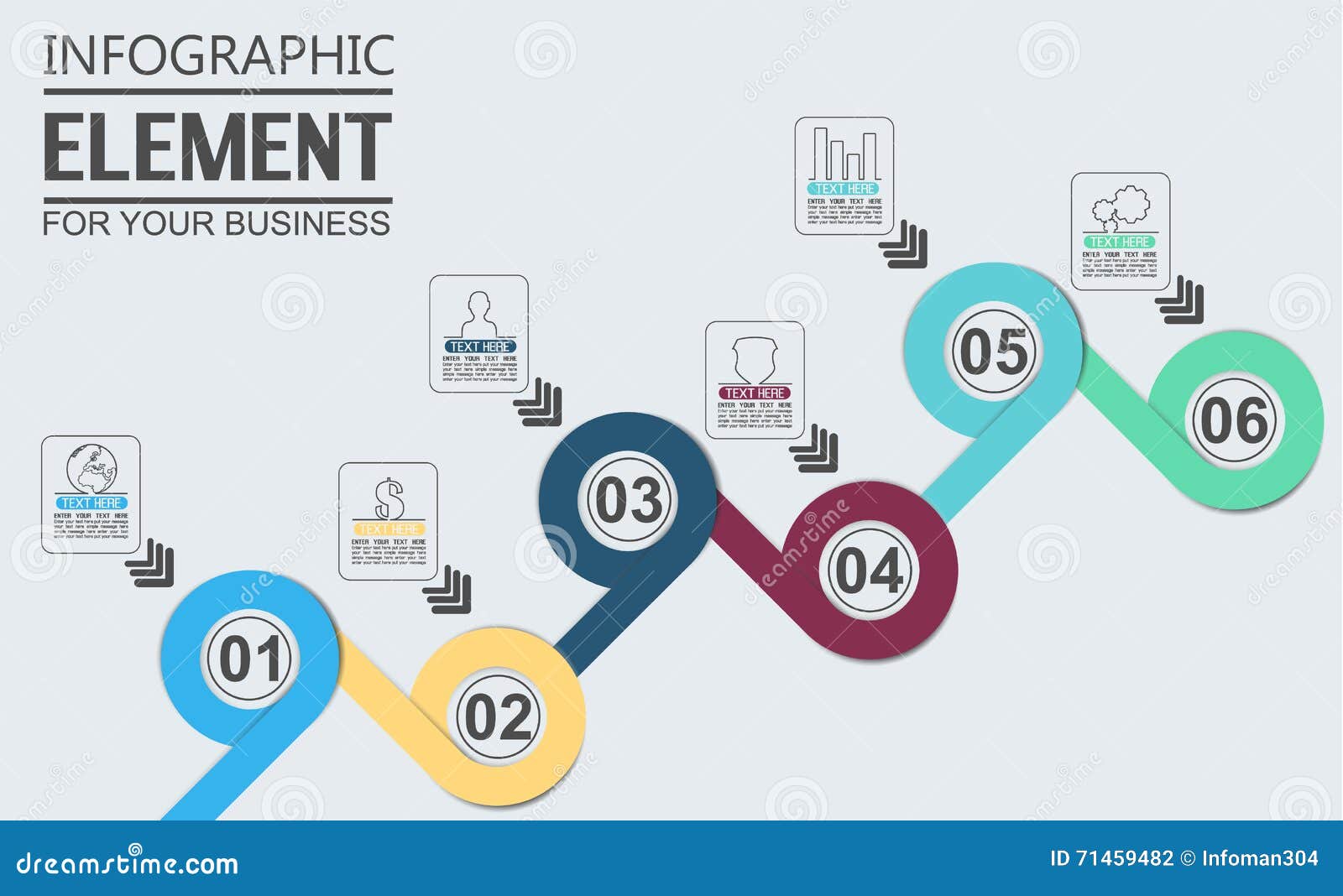 Element for Infographic Chart Template Geometric Figure Overlapping ...