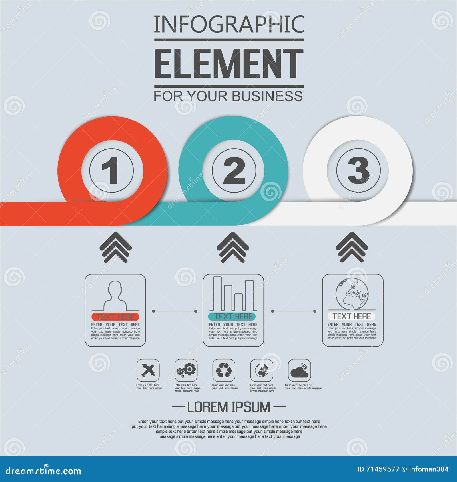 Element for Infographic Chart Template Geometric Figure Overlapping ...