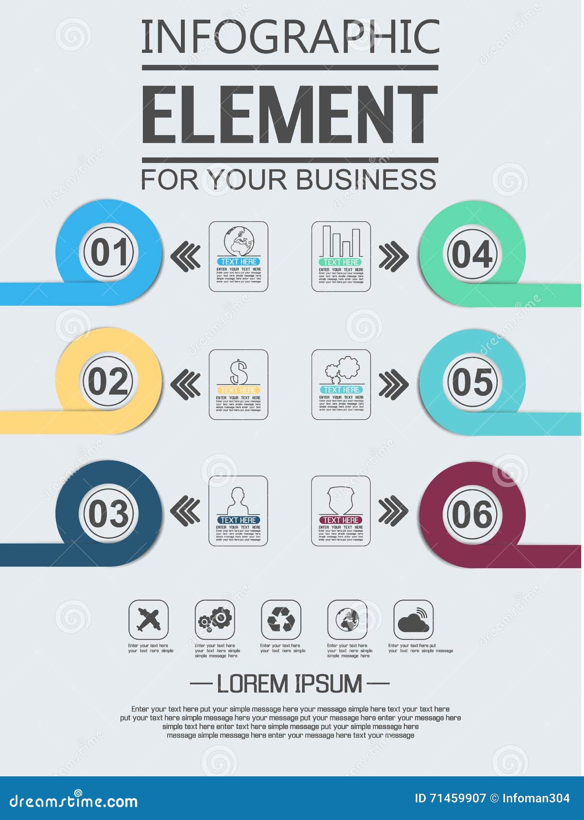 Element for Infographic Chart Template Geometric Figure Overlapping ...