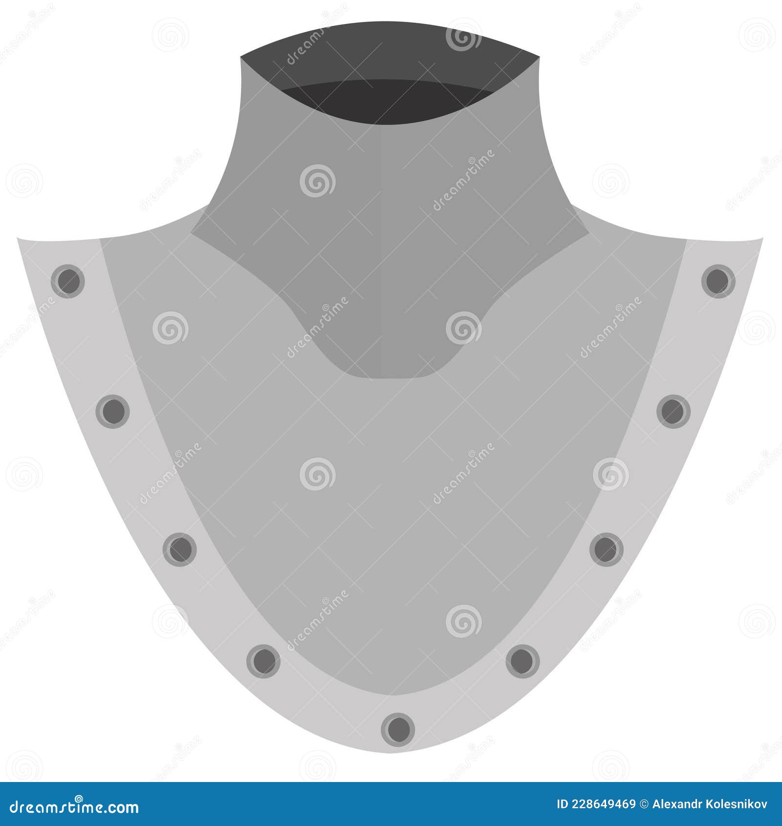 An Element of Knight`s Armor To Protect the Neck and Chest. Vector ...