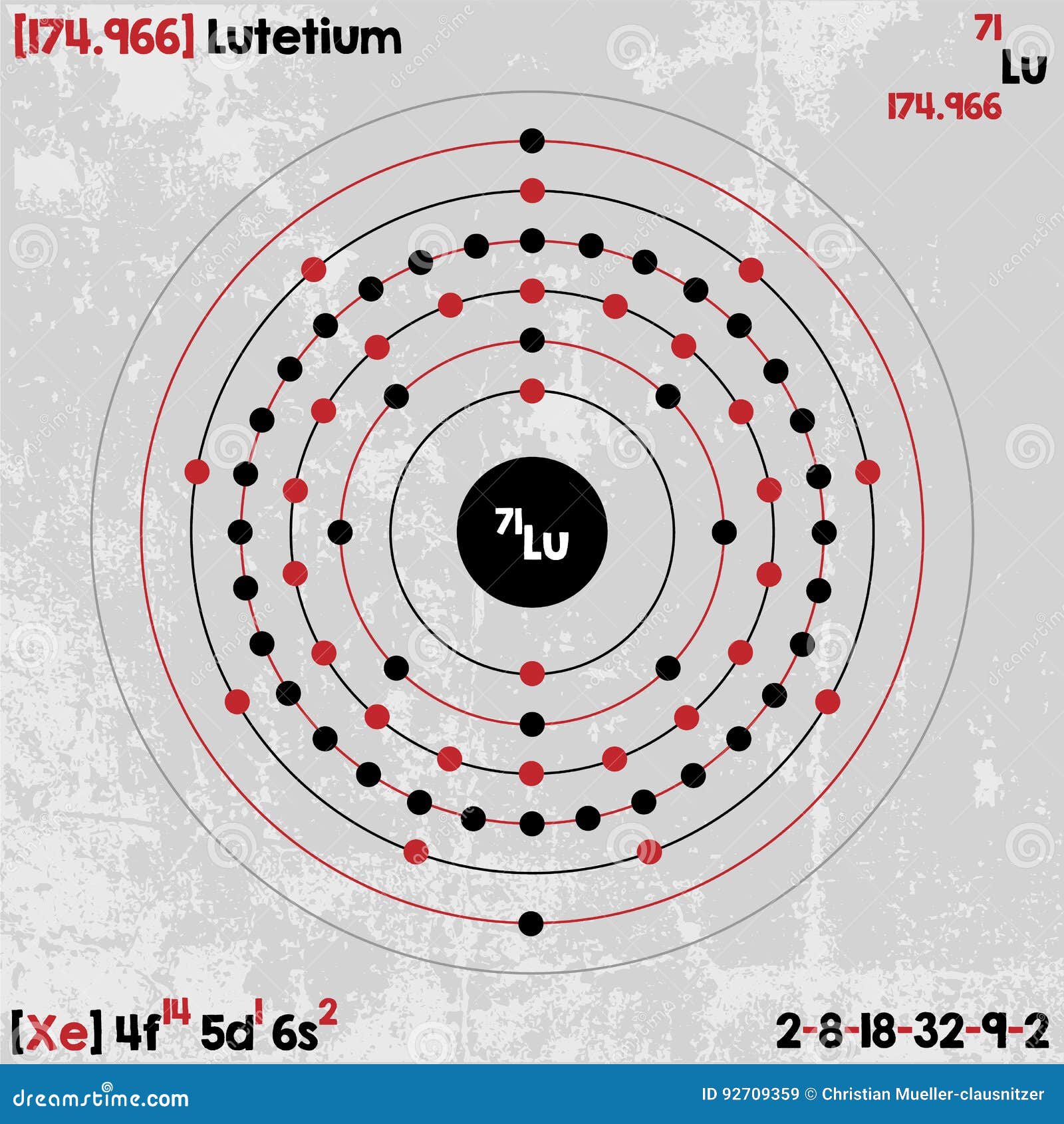 Element of Lutetium stock vector. Illustration of physics - 92709359