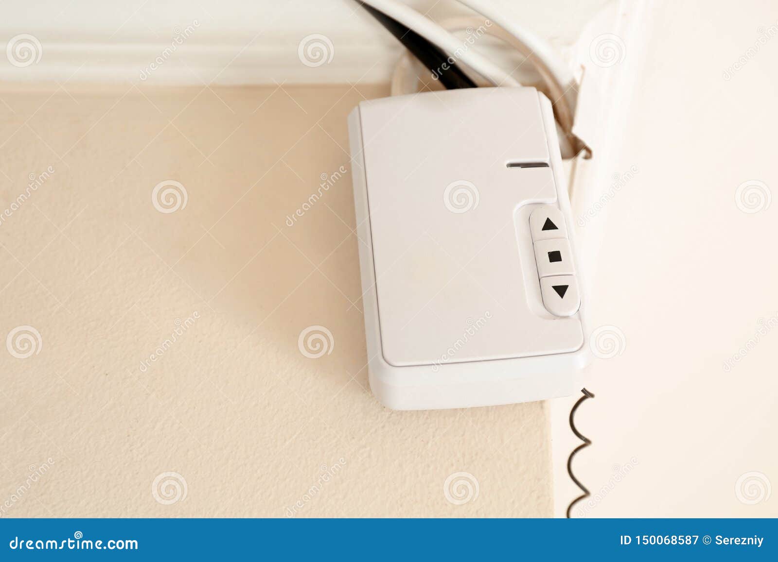 Element of Modern Alarm System on Wall Indoors Stock Image - Image of ...