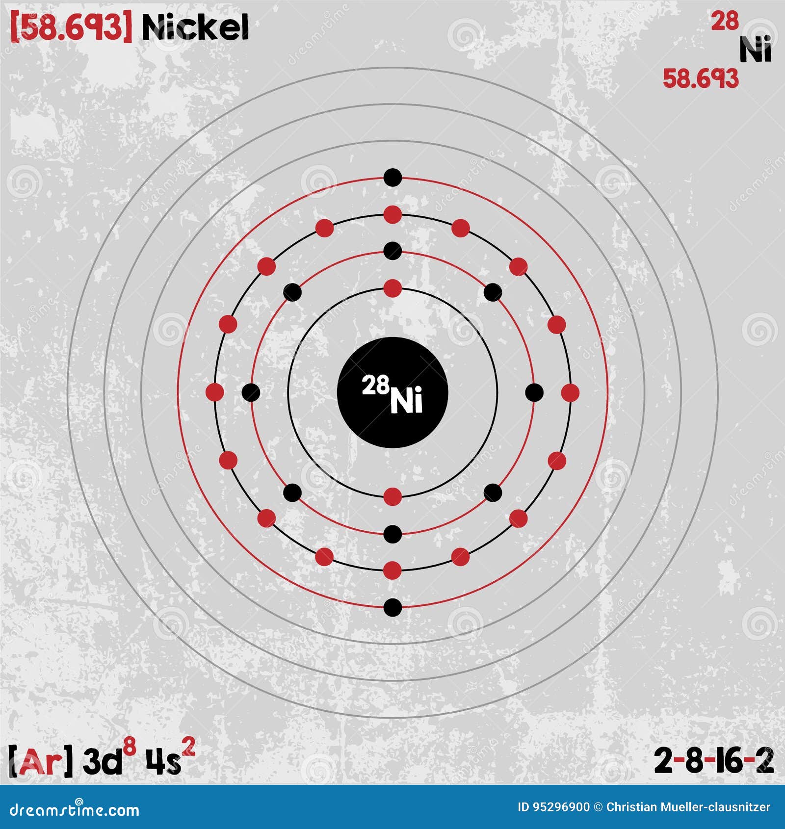 Element of Nickel stock vector. Illustration of atom - 95296900