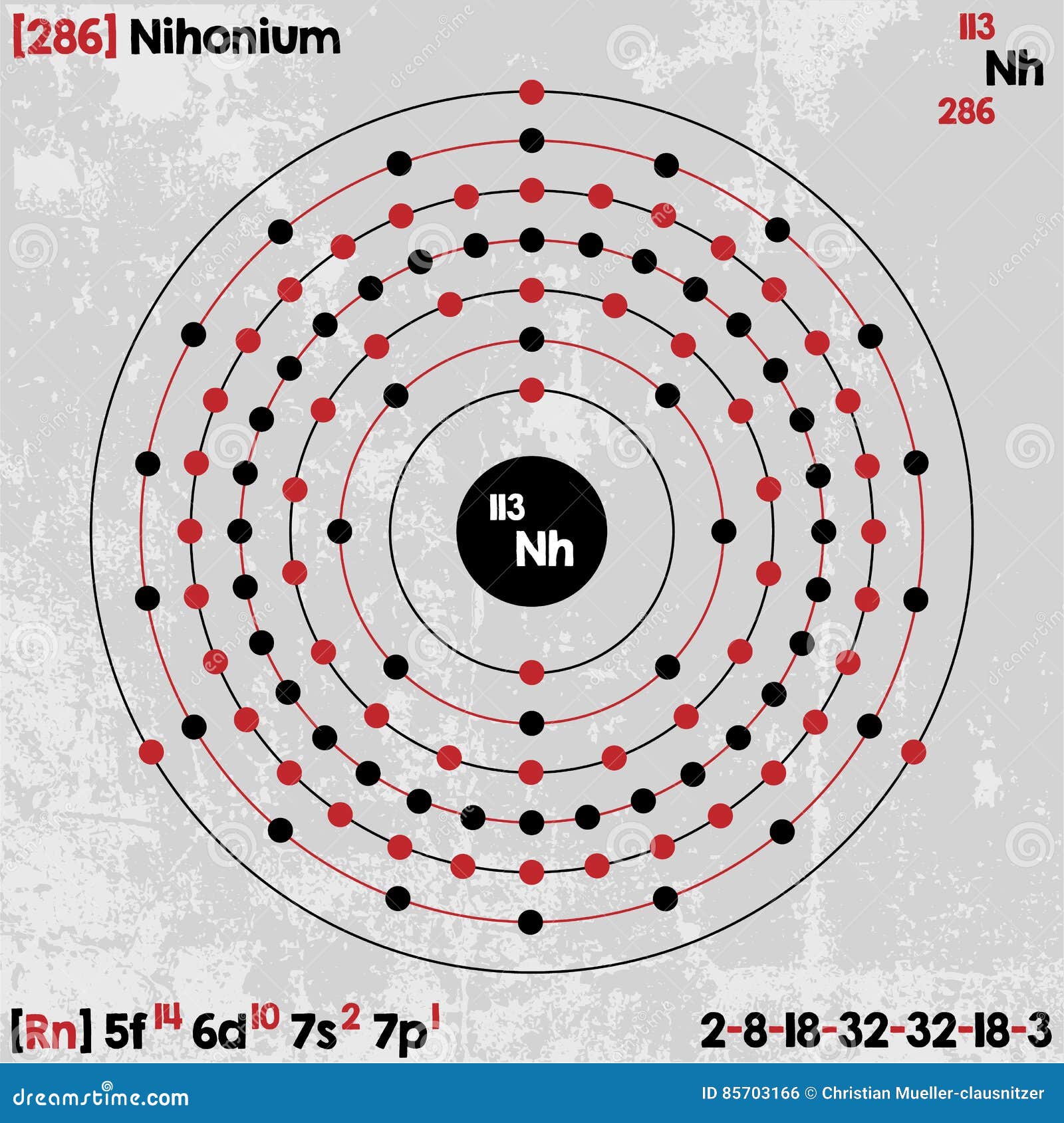 Element of Nihonium stock vector. Illustration of electrons - 85703166