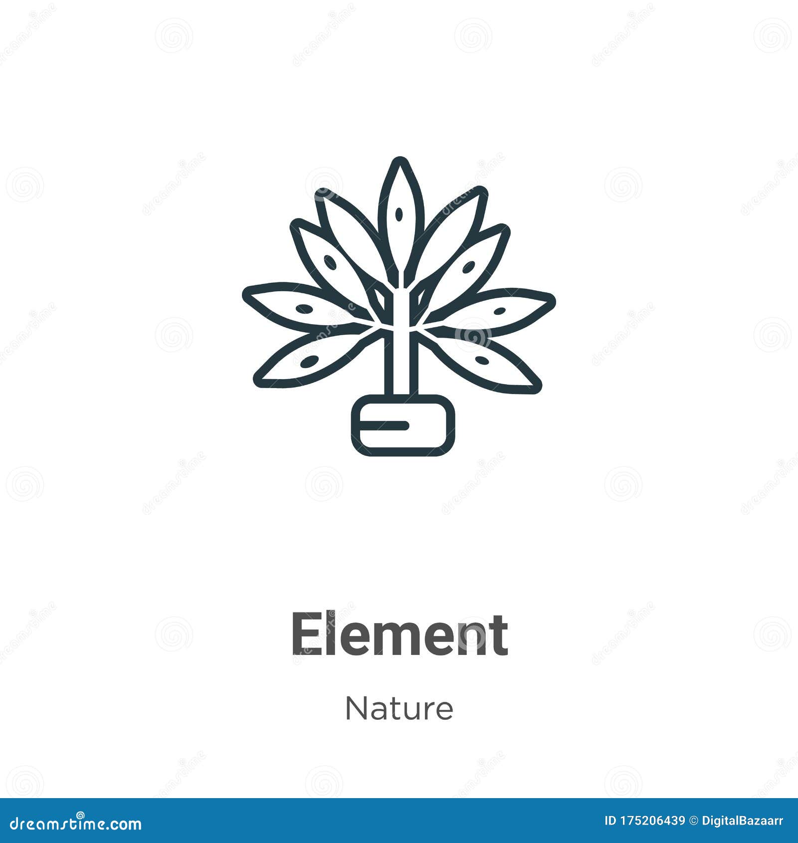 Element Outline Vector Icon. Thin Line Black Element Icon, Flat Vector ...