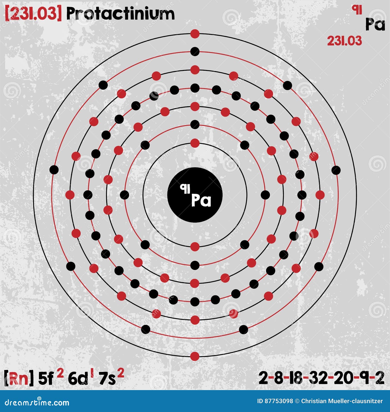 Element of Protactinium stock vector. Illustration of school - 87753098