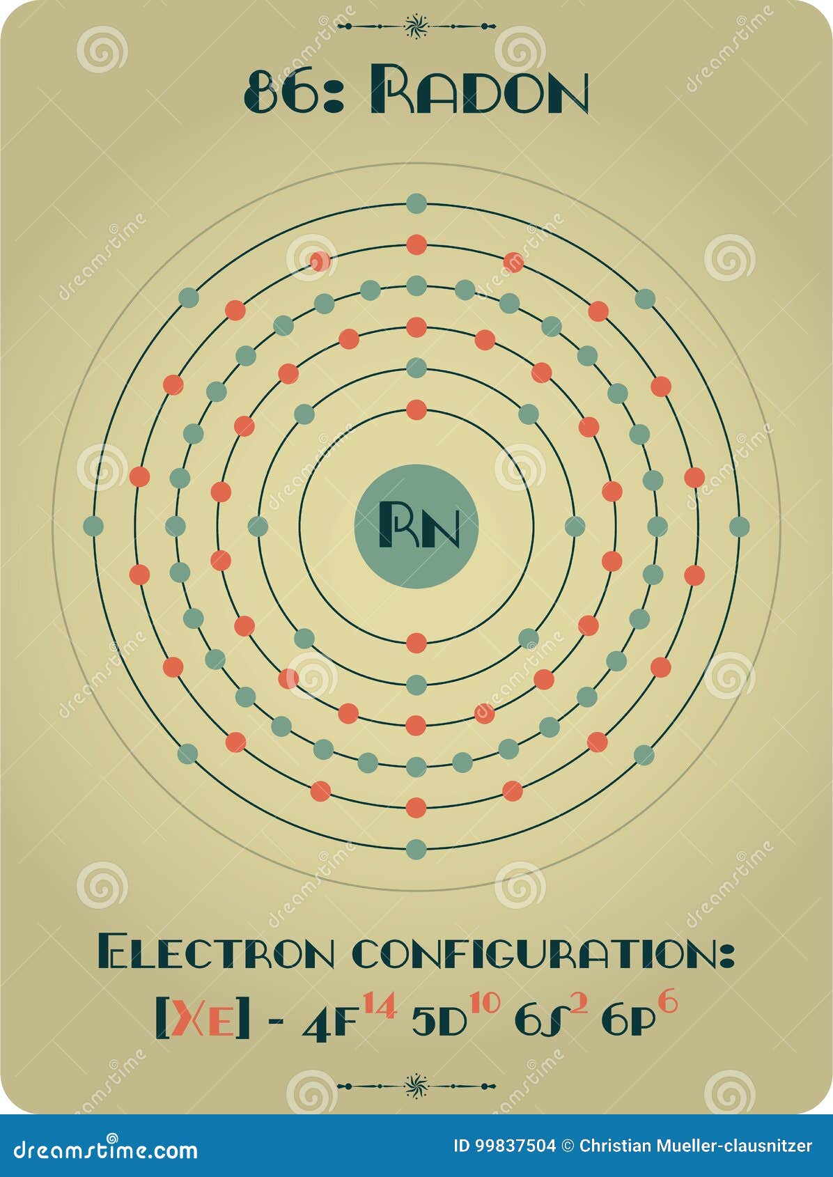 Element of Radon stock vector. Illustration of blue, atom - 99837504