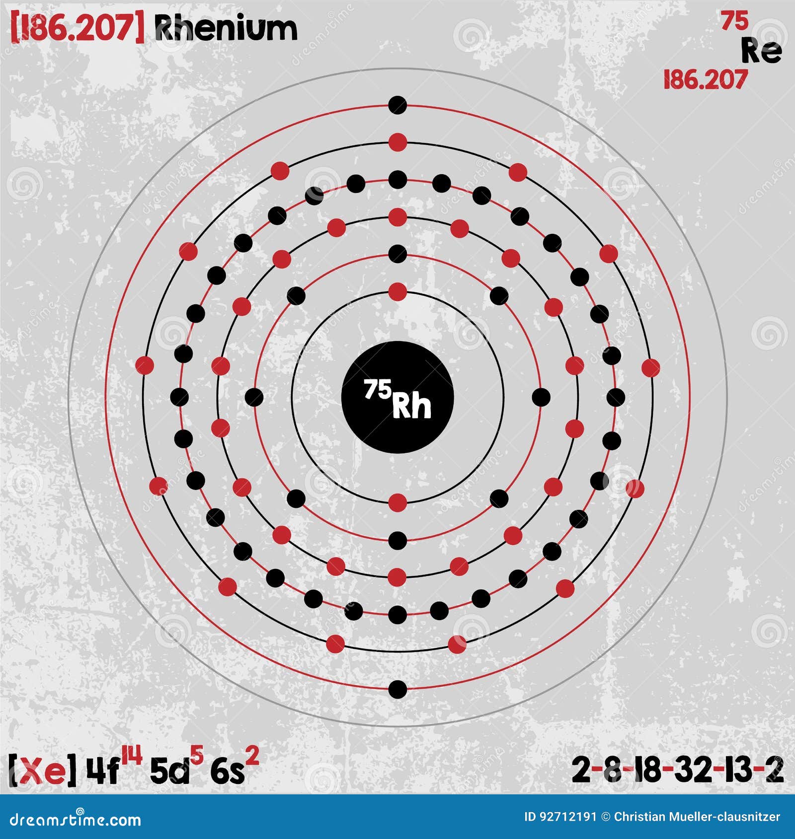 Element of Rhenium stock vector. Illustration of atom - 92712191