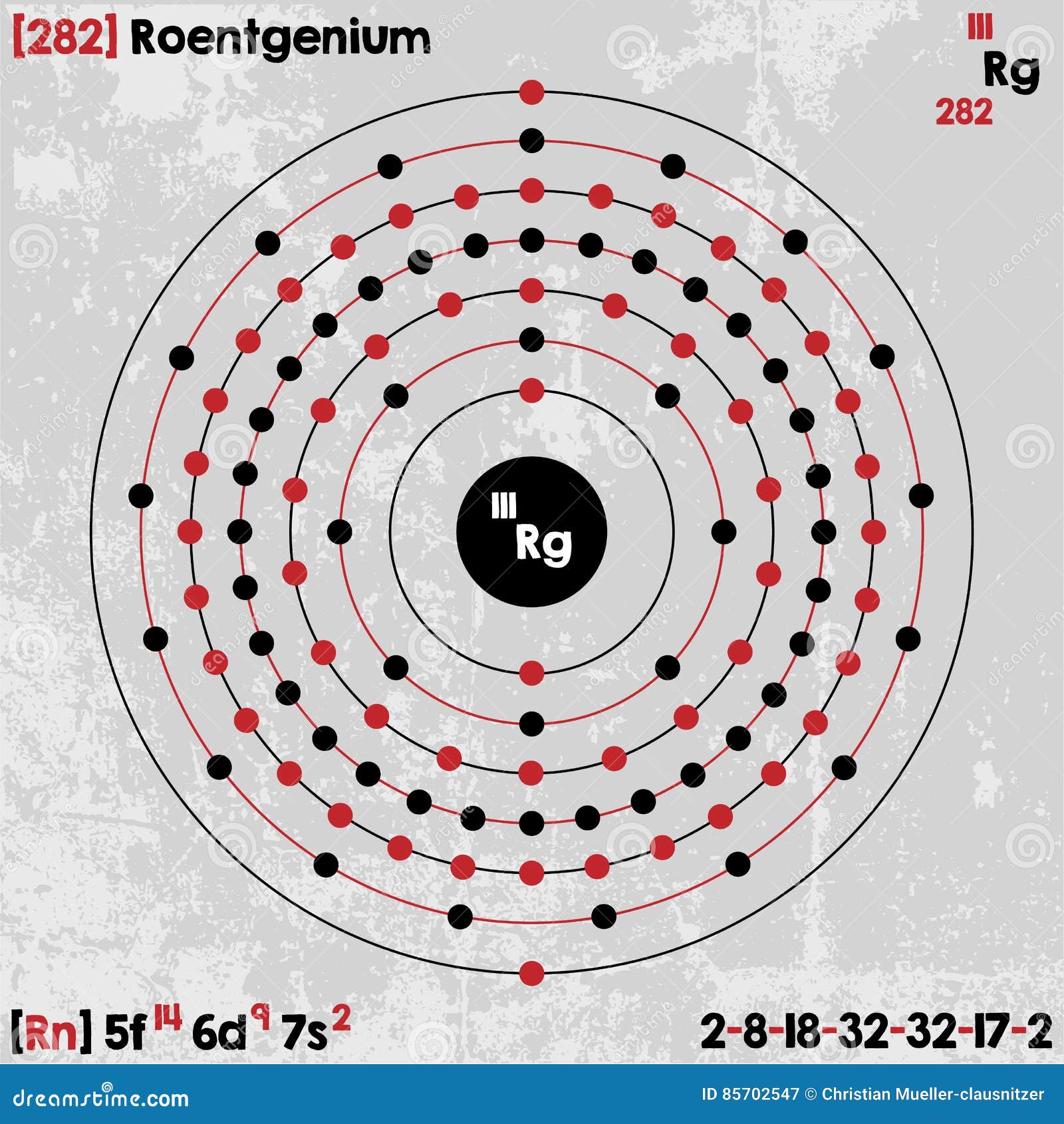 Element of Roentgenium stock vector. Illustration of atomic - 85702547