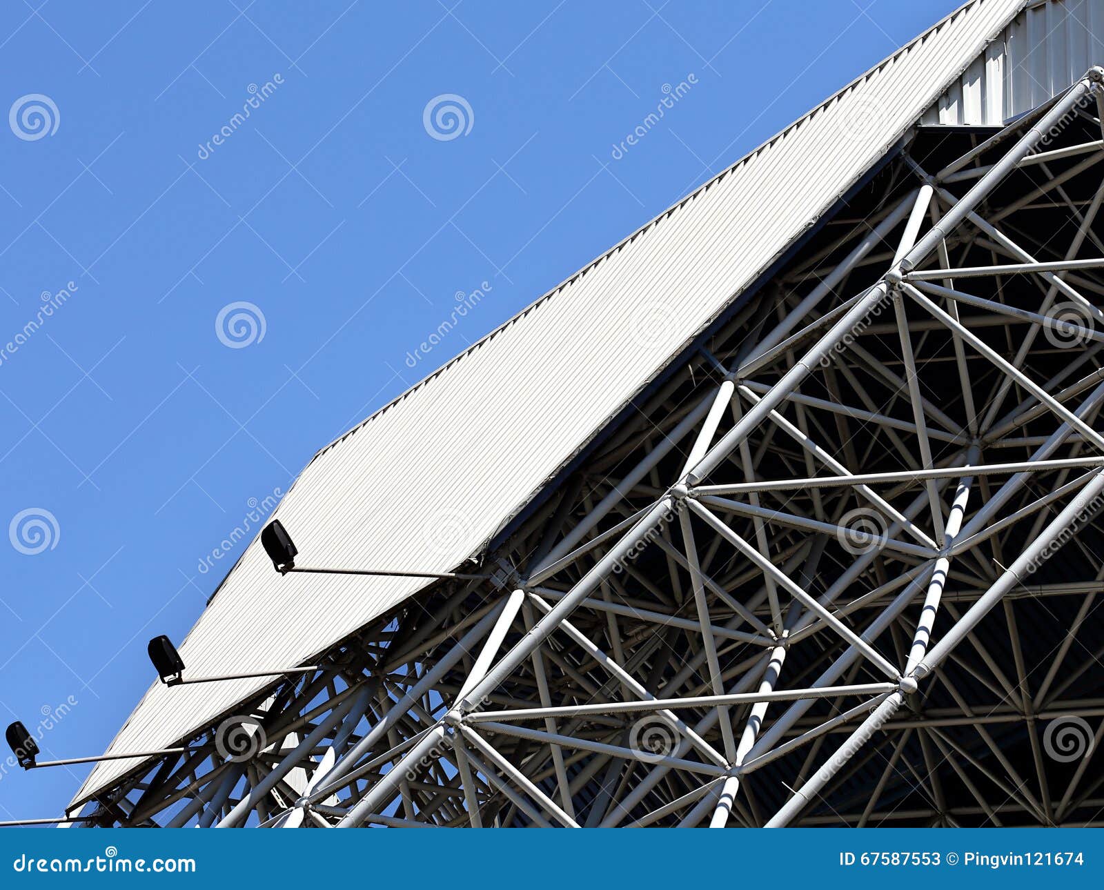 Element of the Roof of the Large Building with a Reflective Surf Stock ...