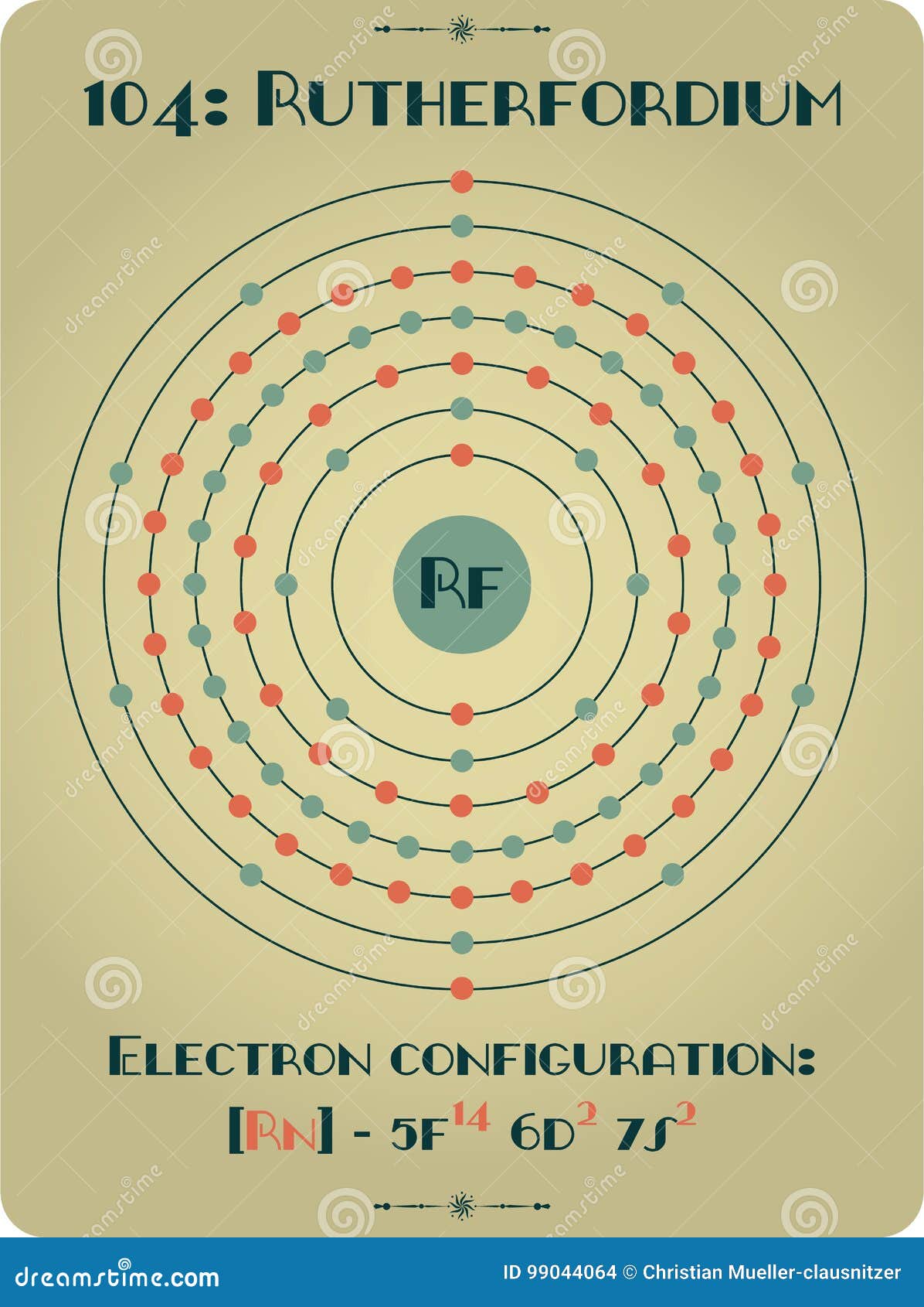 Element of Rutherfordium stock vector. Illustration of core - 99044064