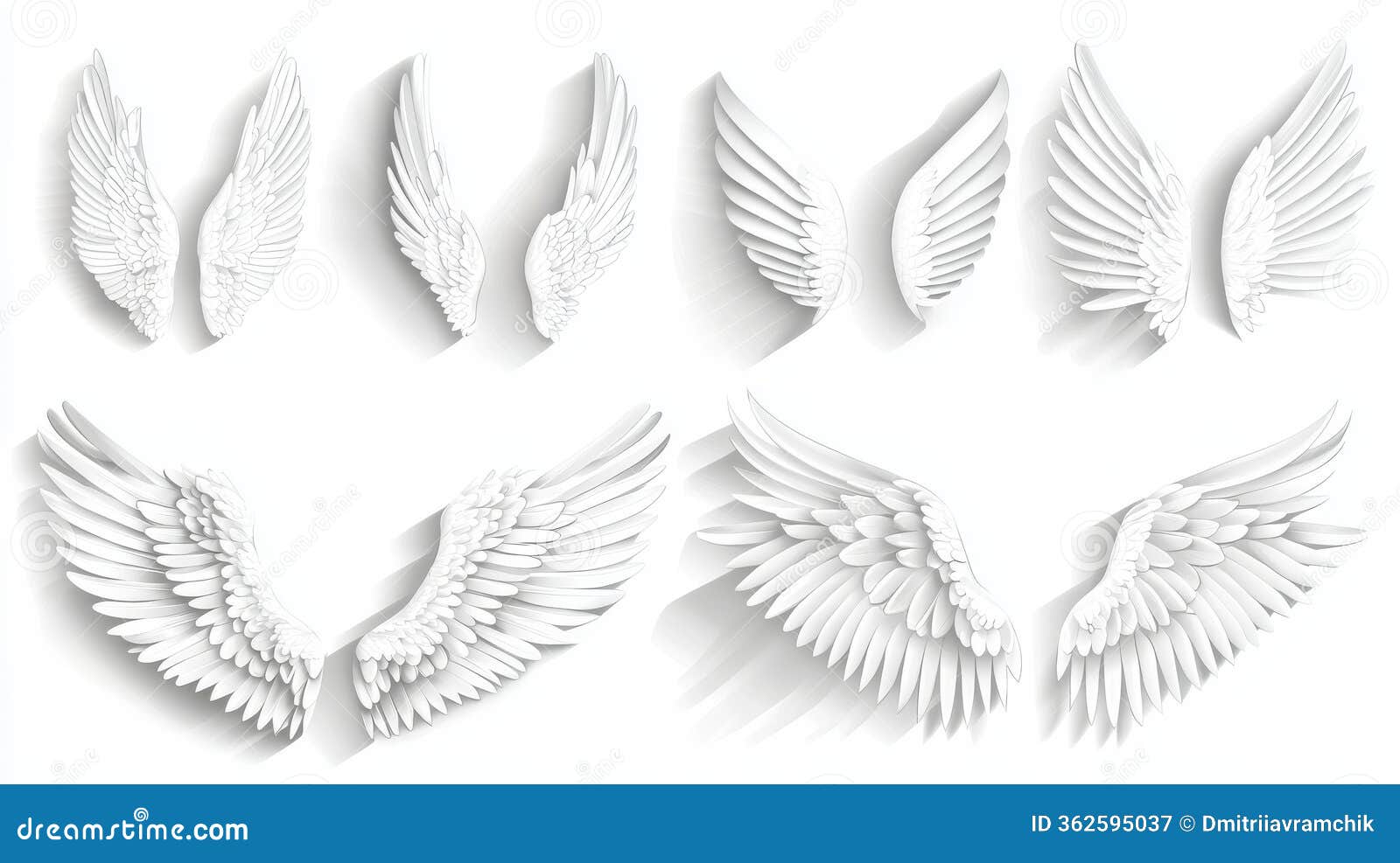 Element Set with Angel Wings, Transparent Background Stock Image ...